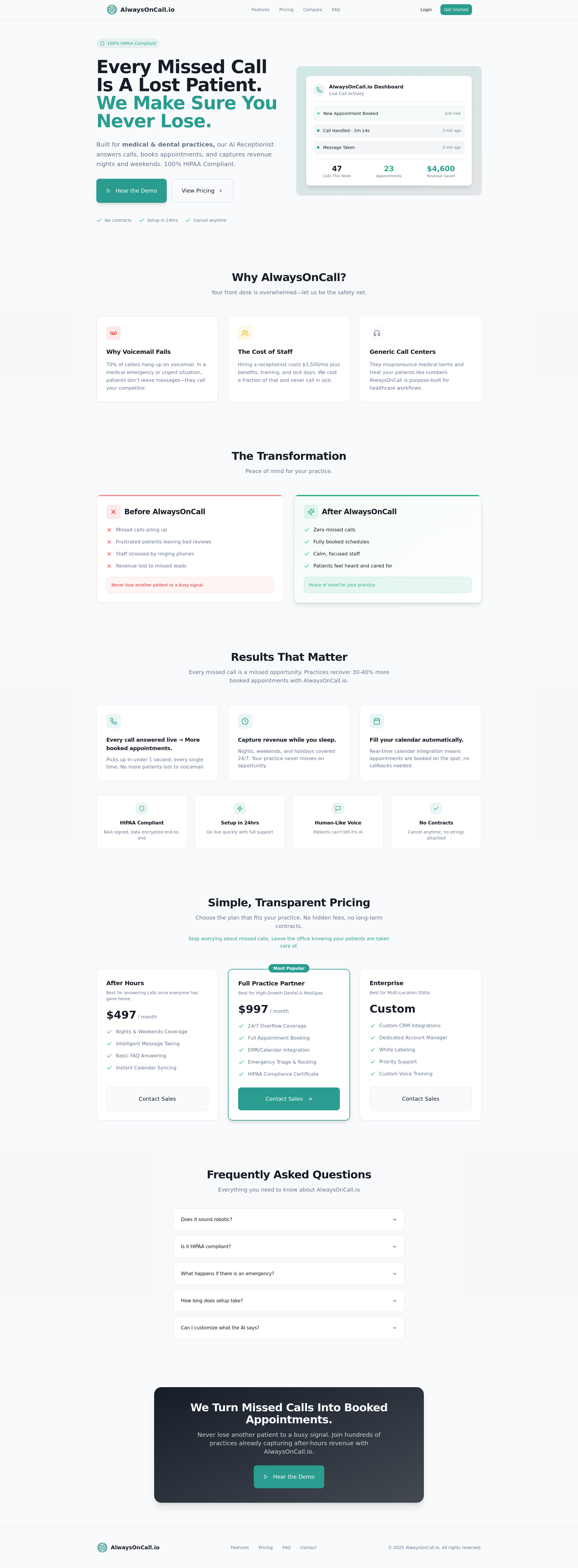 AlwaysOnCall.io - Never Miss a Patient Call