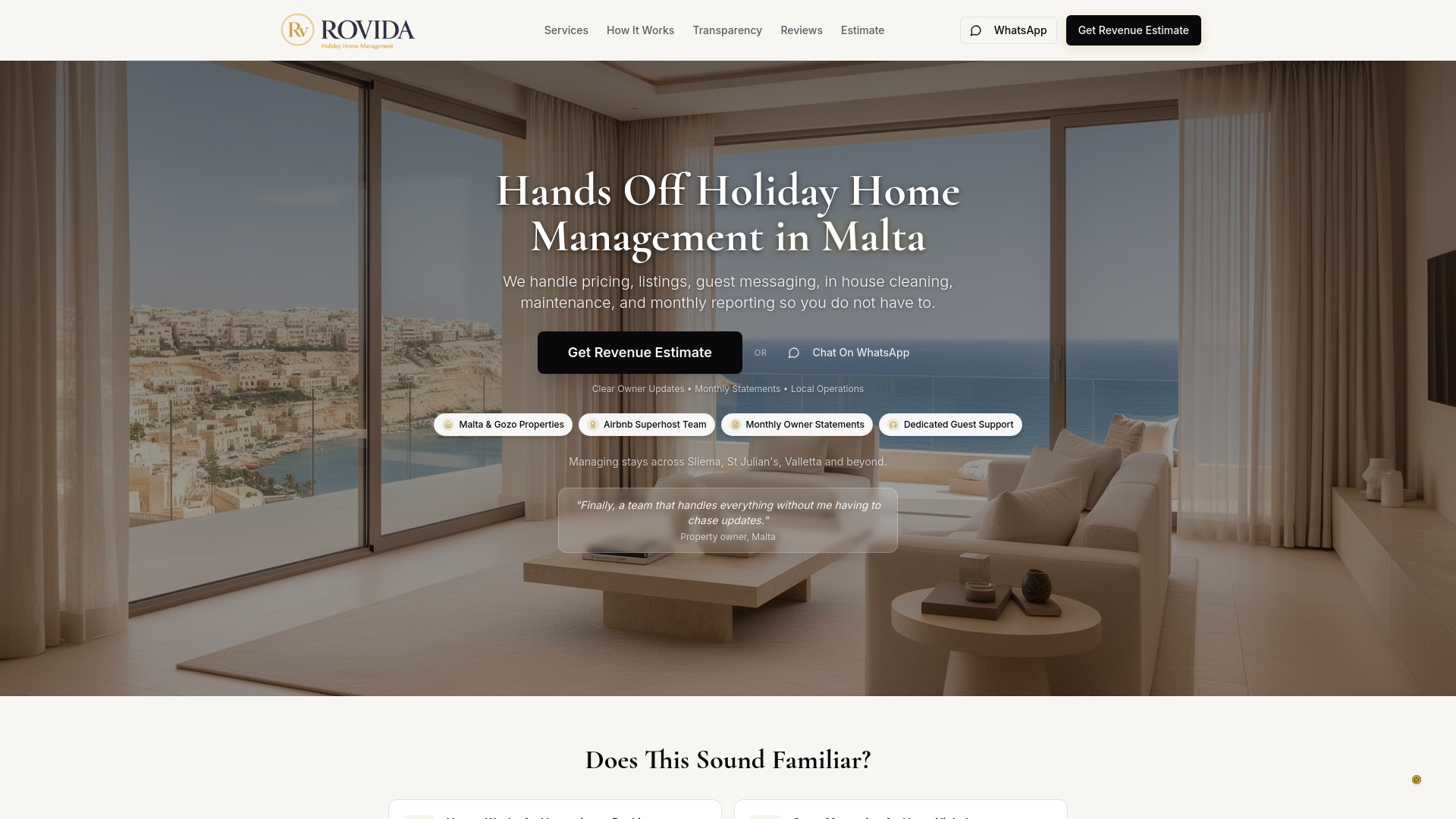 Rovida Property Care | Holiday Home Management Malta