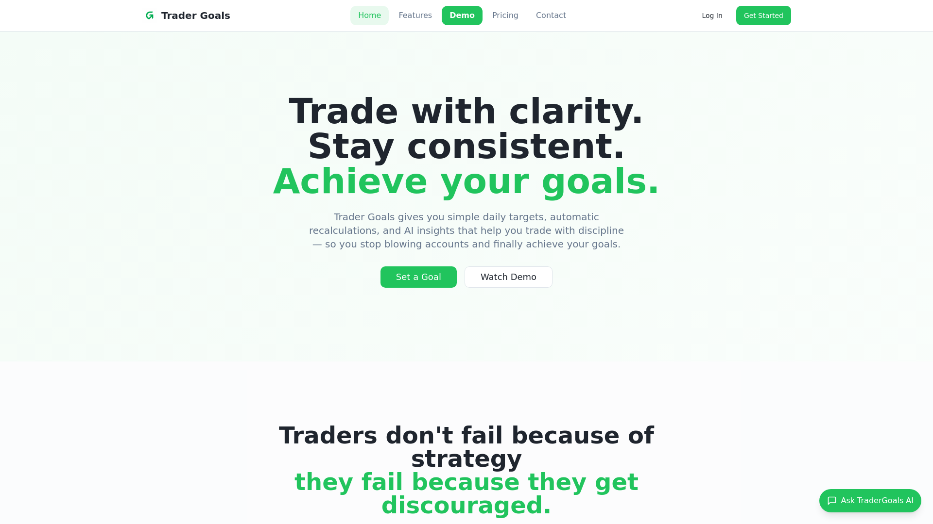 Trader Goals - Set Goals. Track Your Trading. Achieve Your Goals
