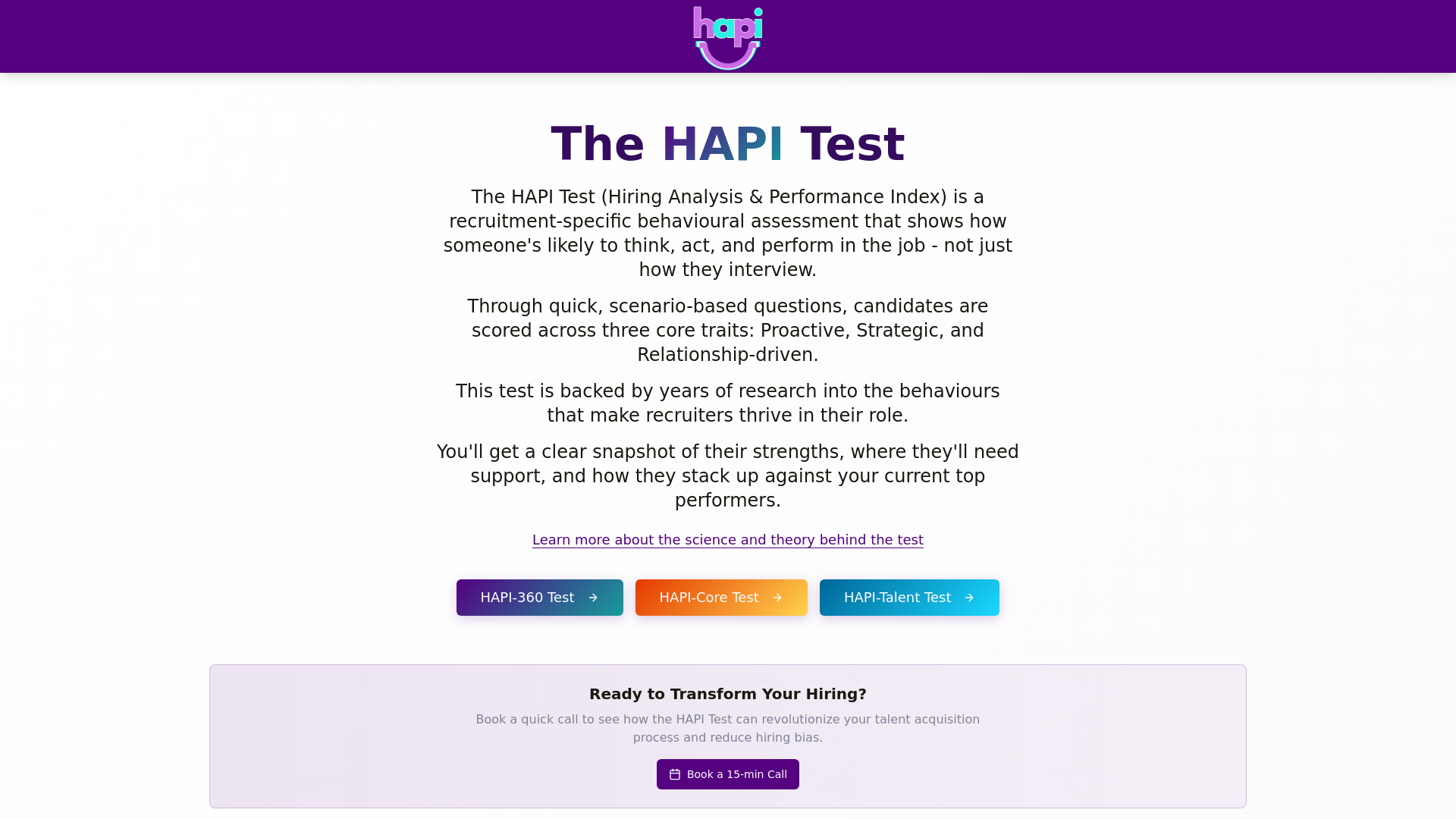 The HAPI Test - Behavioral Profiling for Recruiters