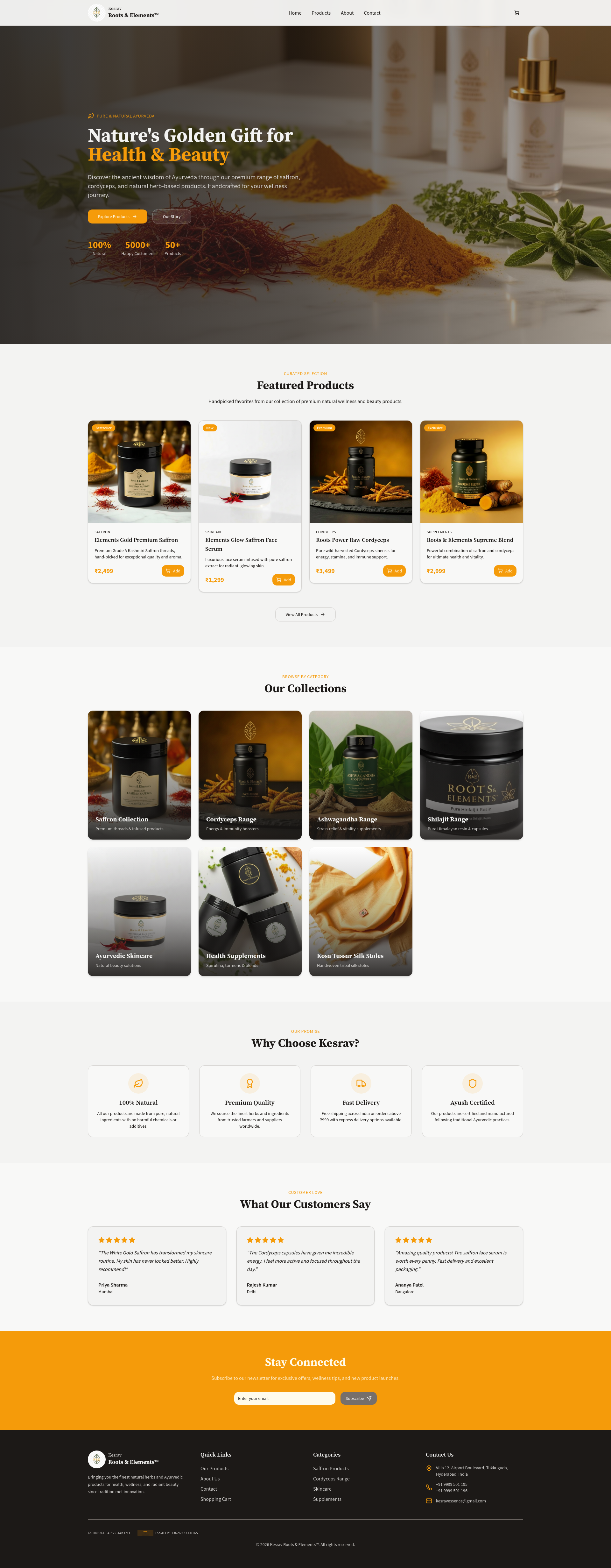 Kesrav Roots & Elements™ — Adaptogens & Heritage Wellness