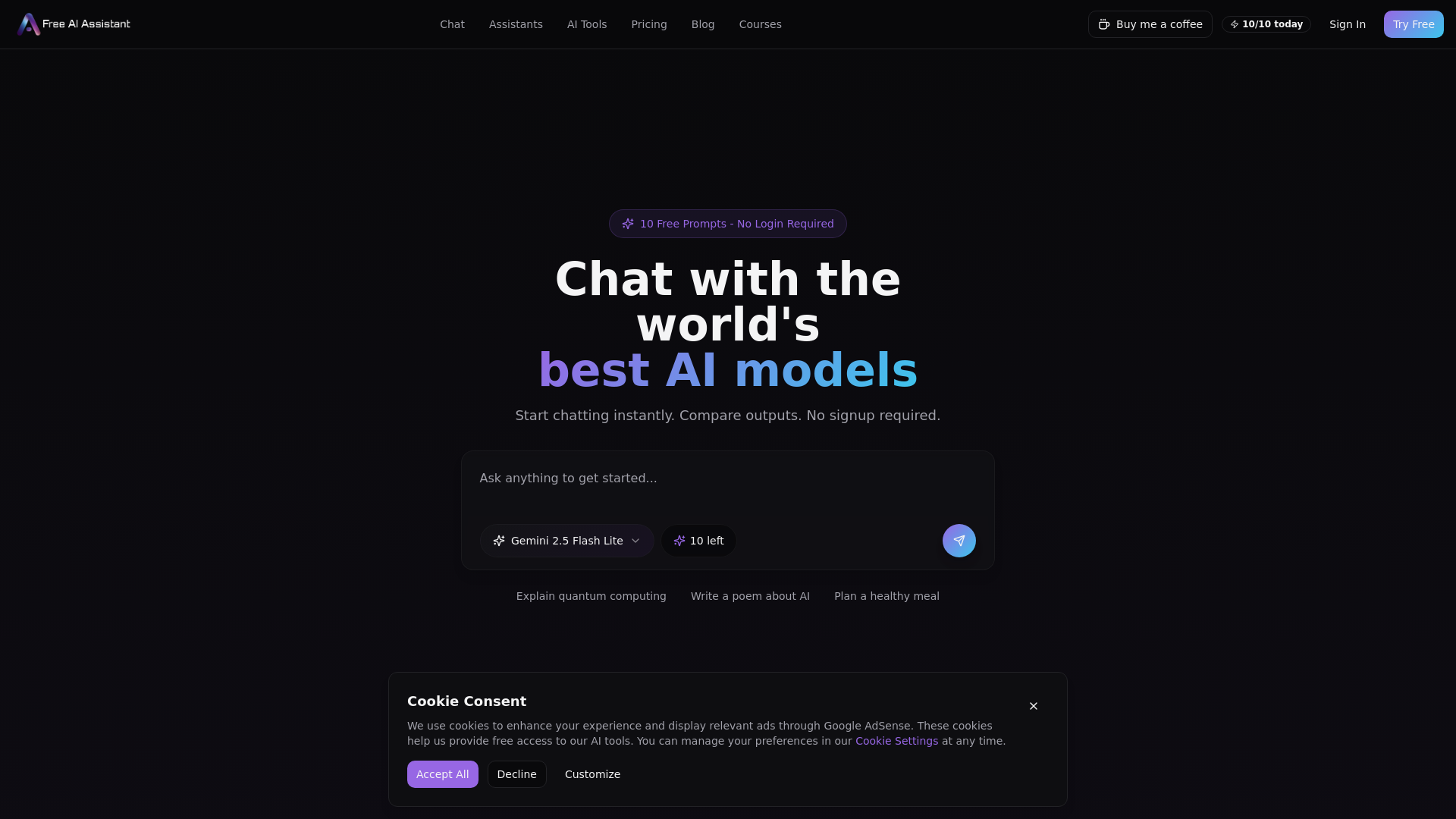 FreeAssist.ai - The Best AI Models, All In One Place
