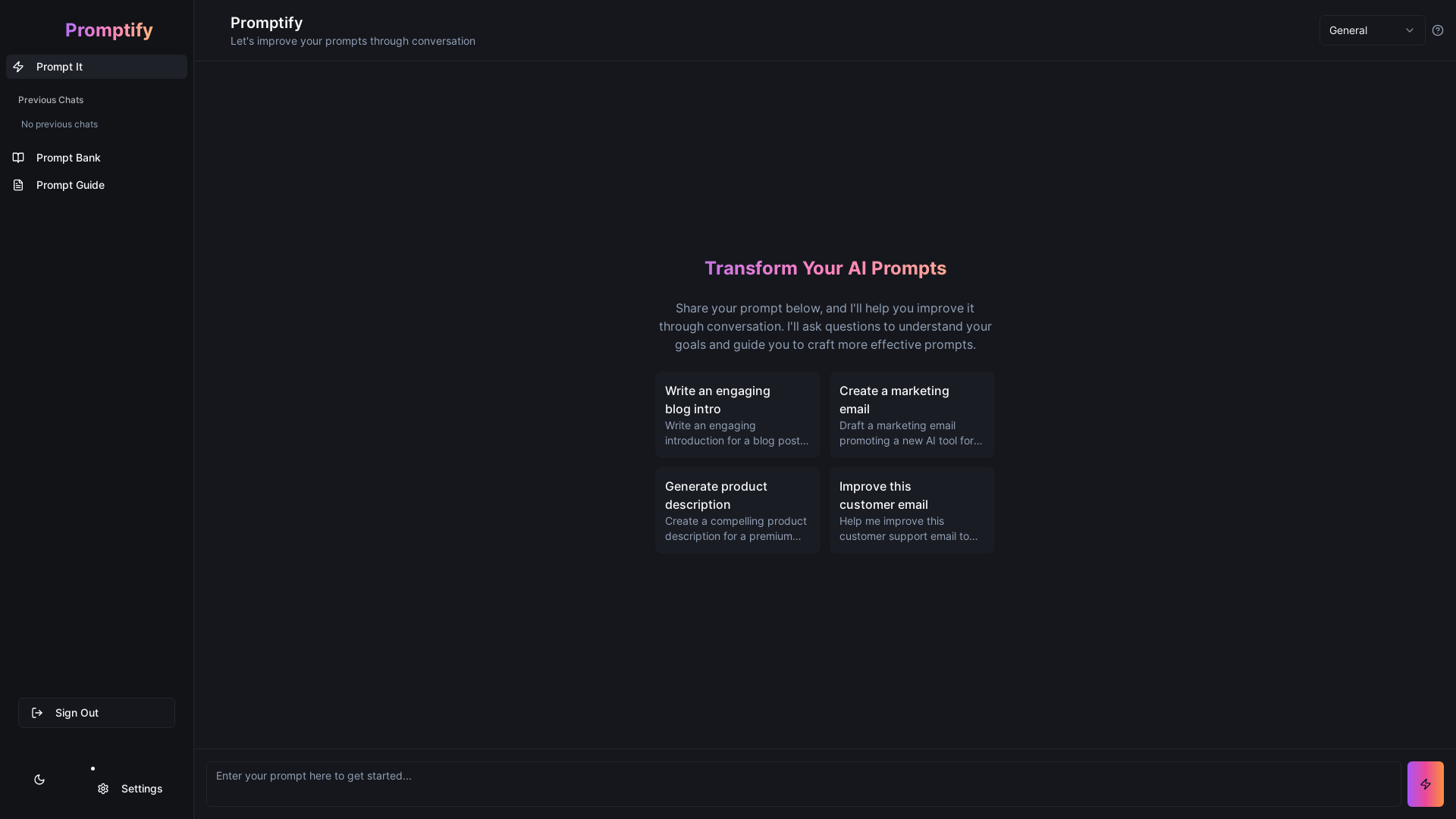 Promptify - AI Prompt Enhancement Tool