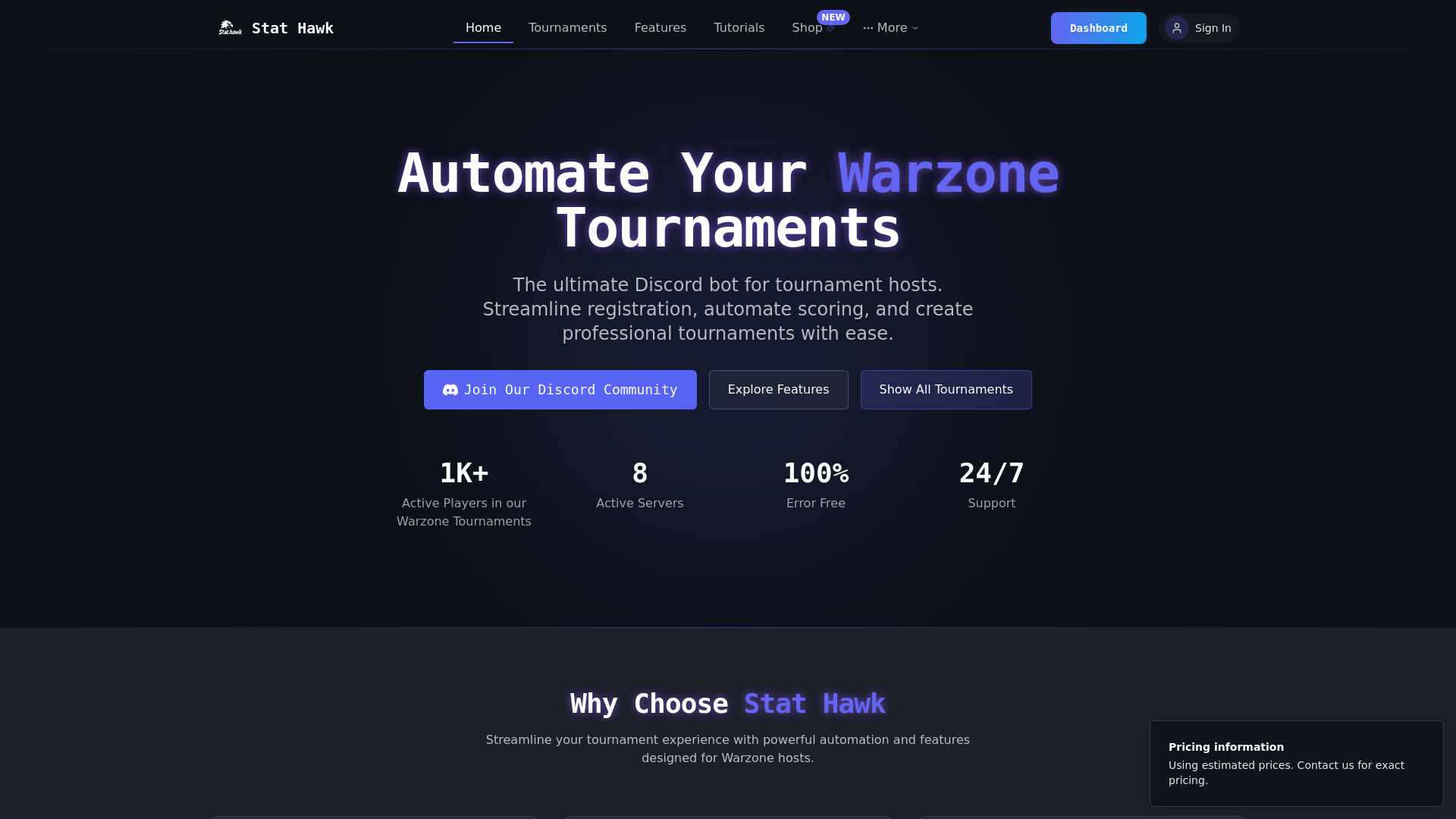 Stat Hawk - Warzone Tournament Discord Bot