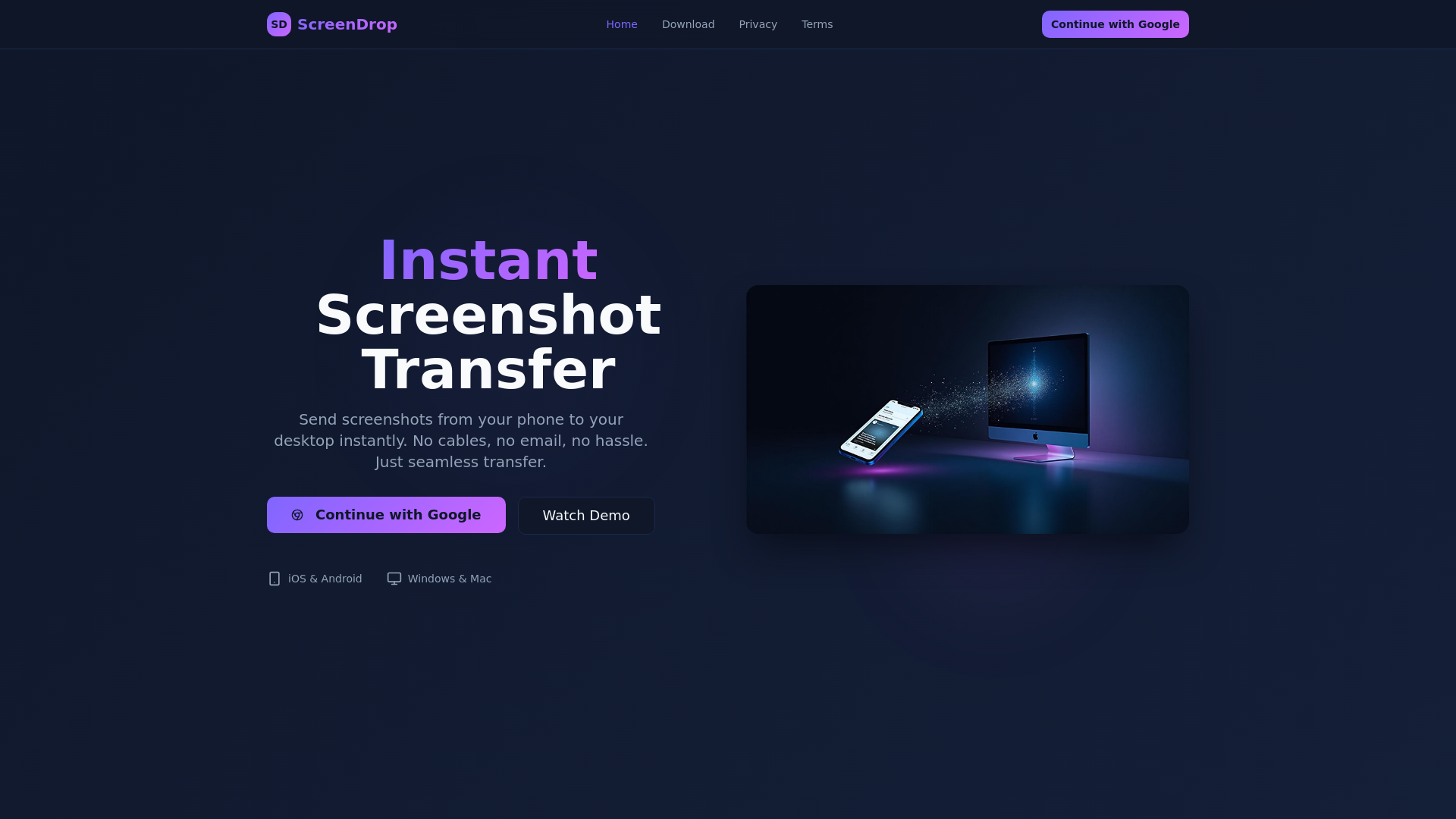 ScreenDrop - Instant Screenshot Transfer