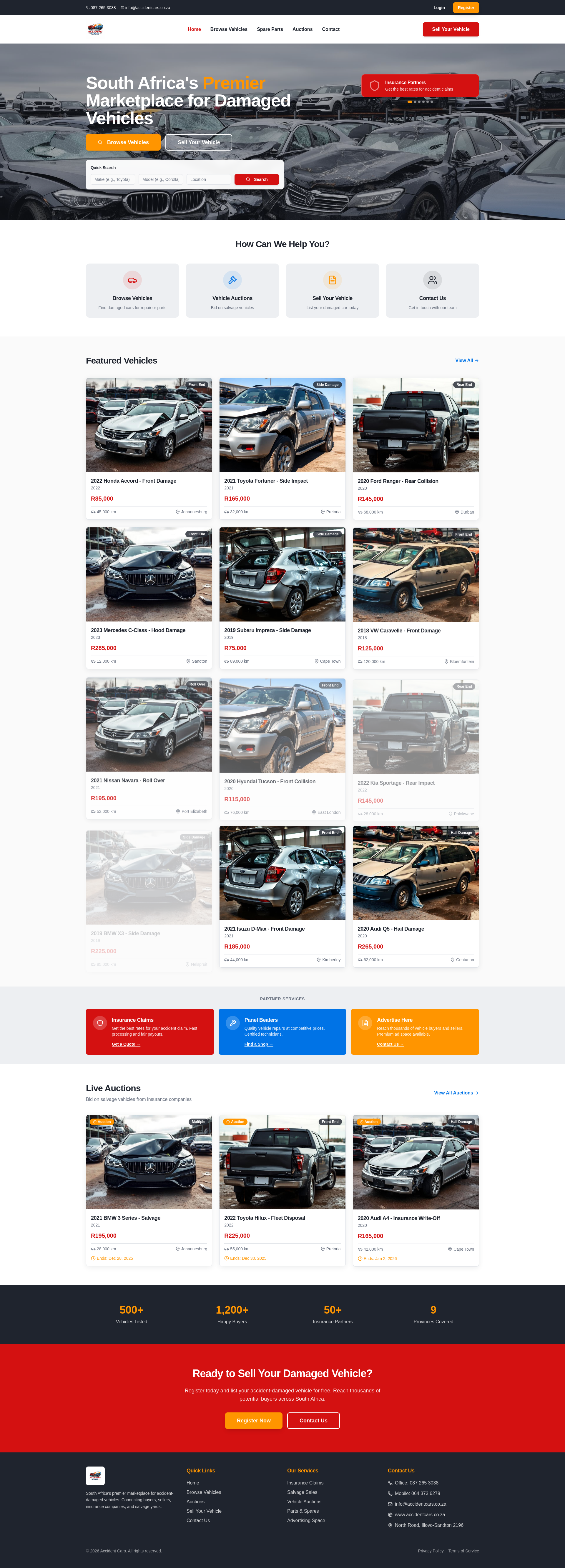 Accident Cars South Africa - Buy & Sell Damaged Vehicles