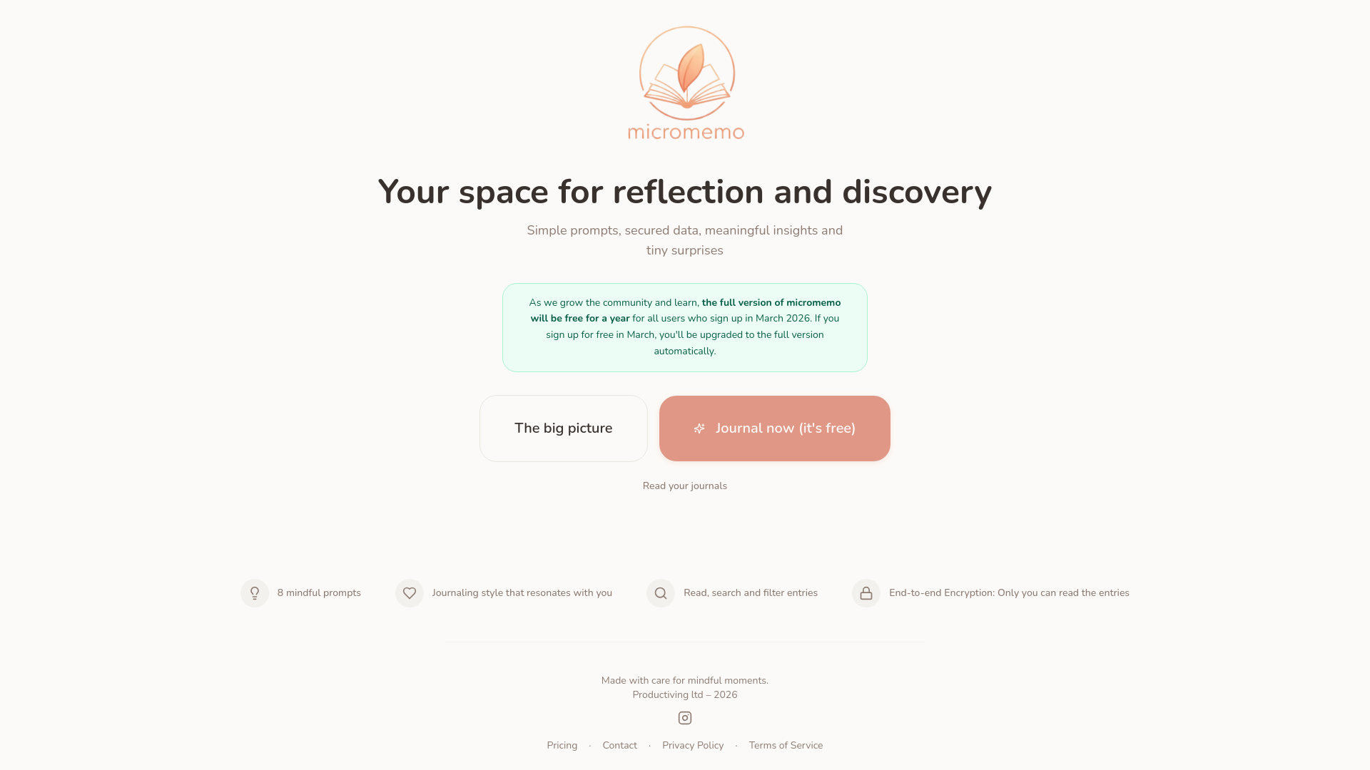 micromemo.me – Simple journaling for mindful moments
