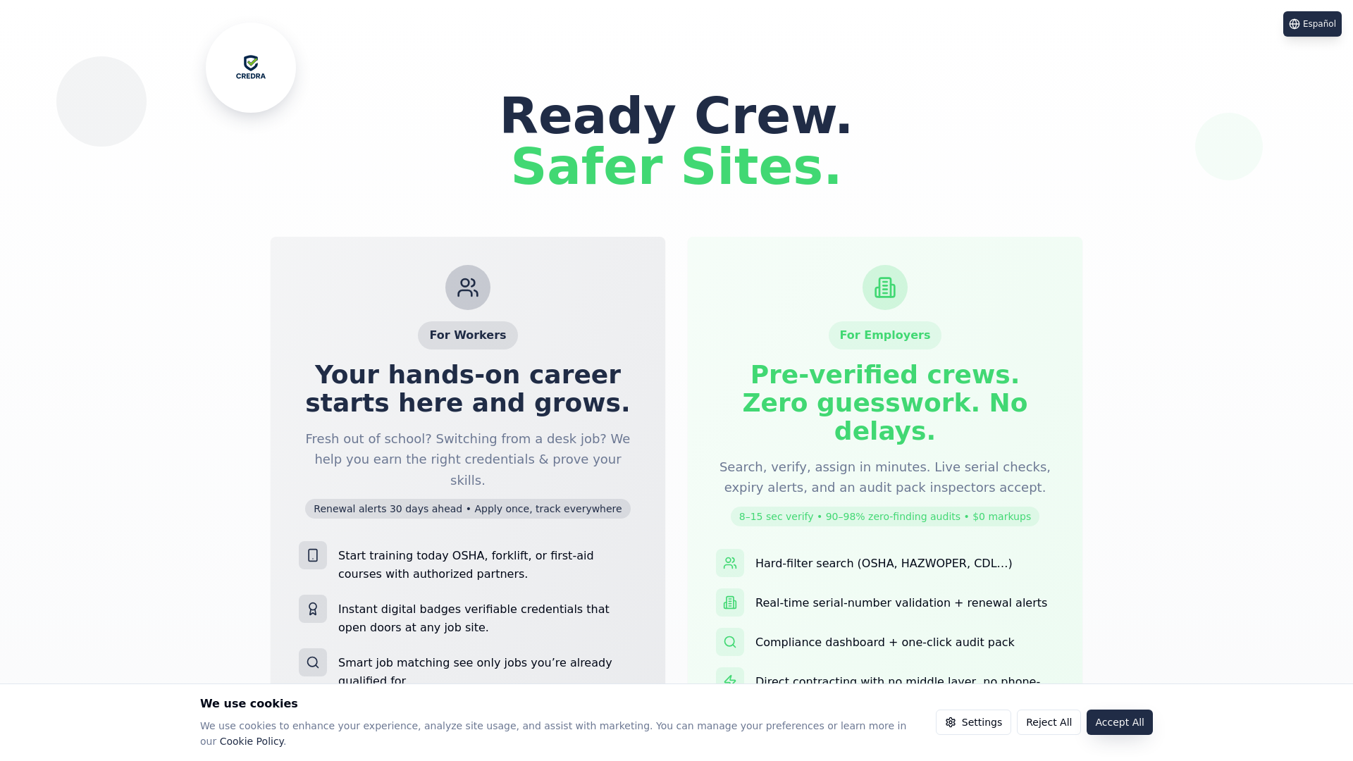 Credra Workforce Training & Verification Platform