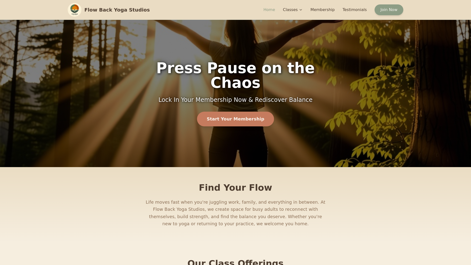 Flow Back Yoga Studios - Press Pause on the Chaos