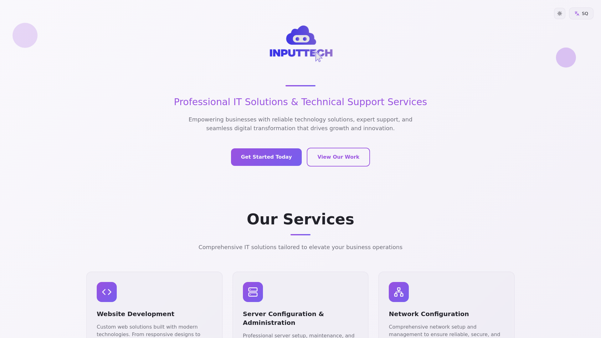 InputTech - Professional IT Solutions & Support Services