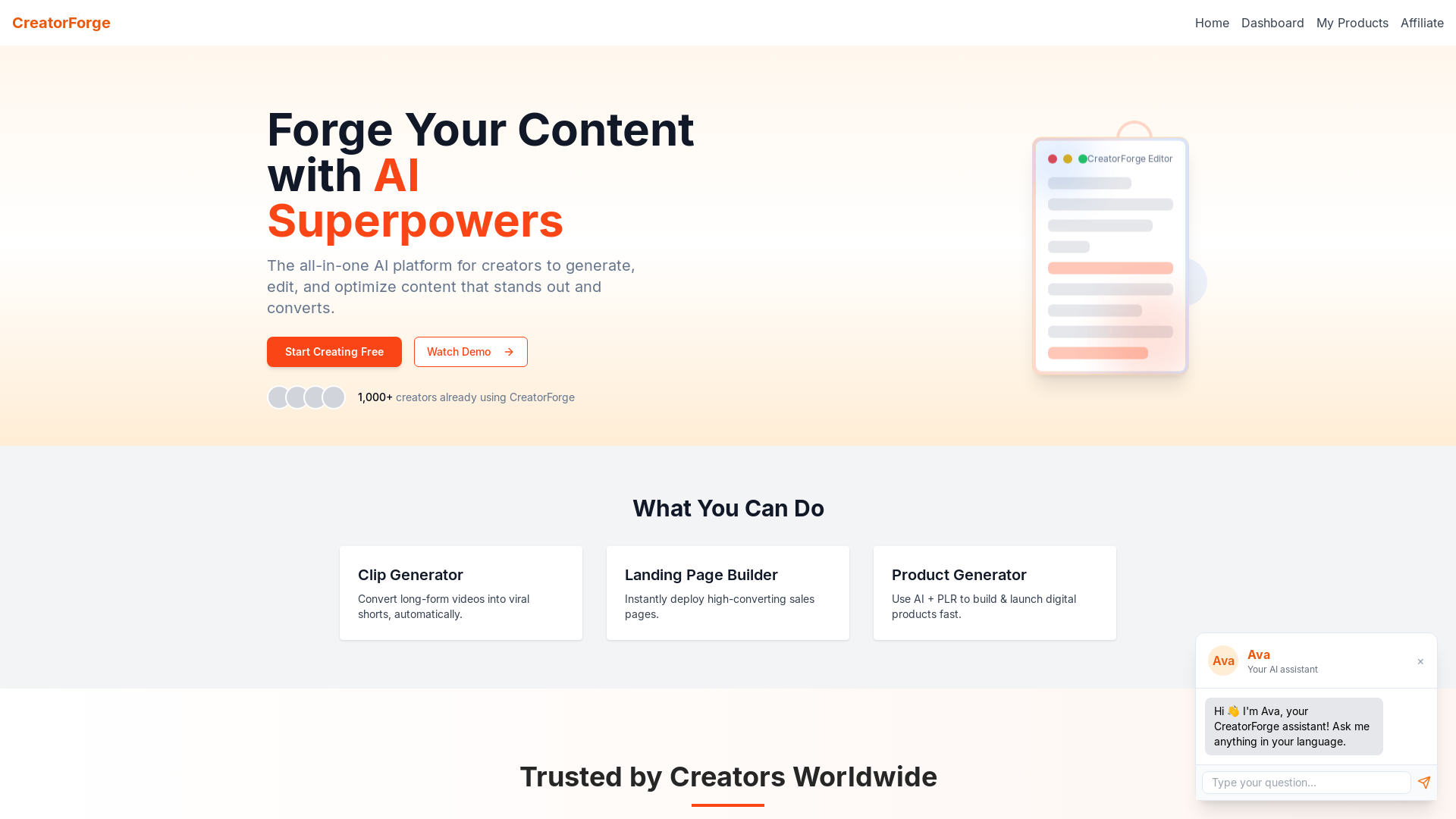 CreatorForge - AI-Powered Content Creation Platform
