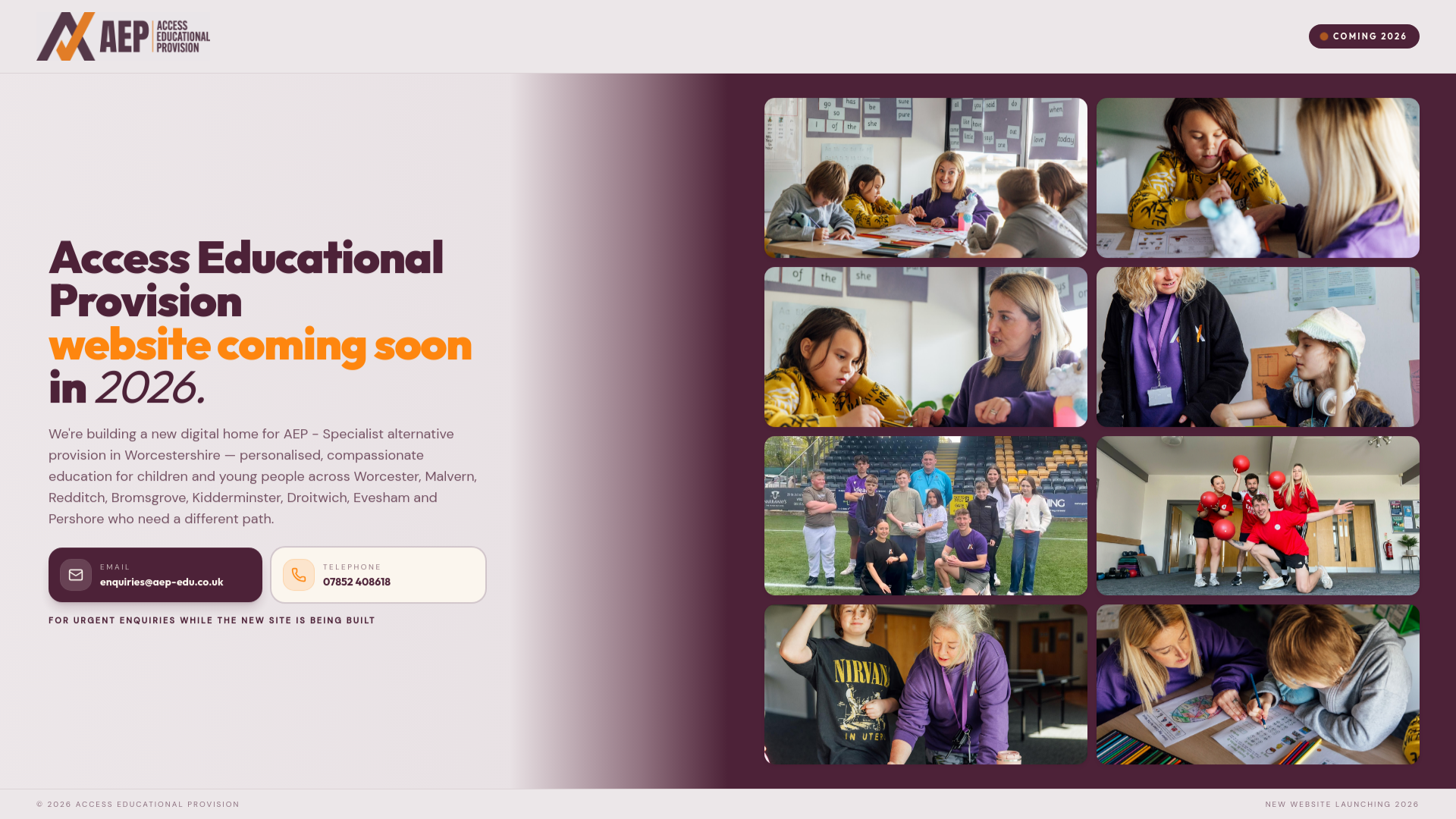 AEP — Access Educational Provision · New website coming 2026