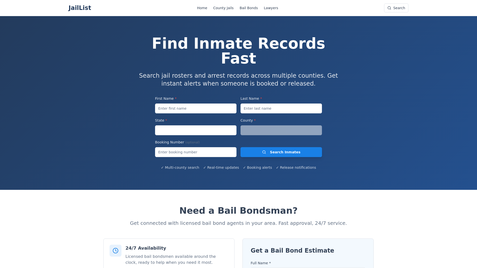 JailList.com - Free Inmate Search, Jail Rosters & Arrest Records
