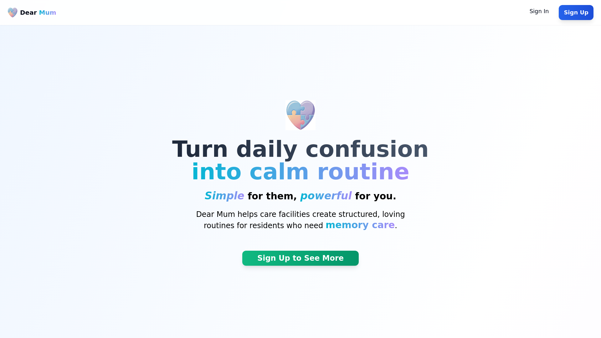 Dear Mum - Caring Made Simple