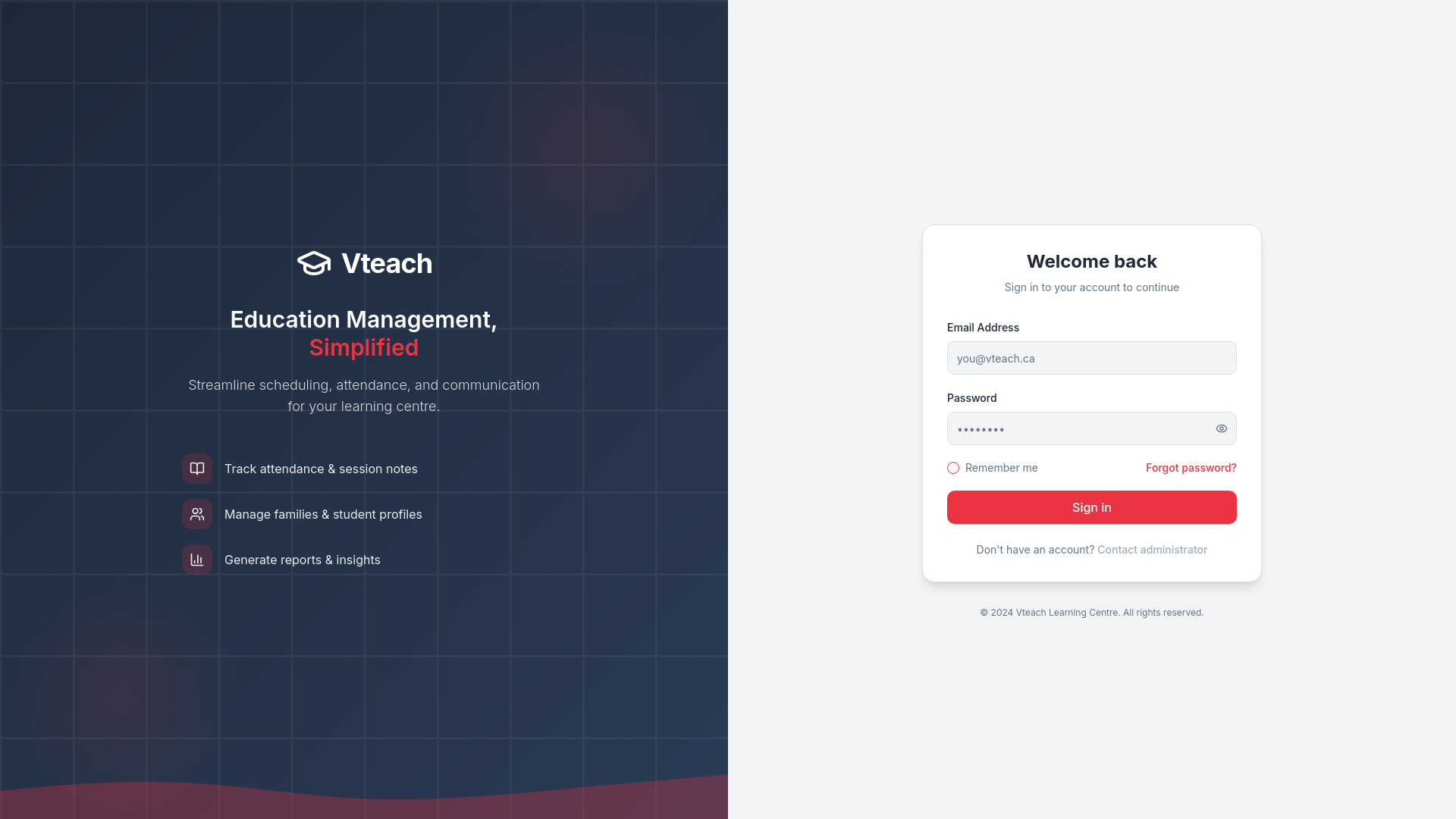 Vteach - Education Management Platform