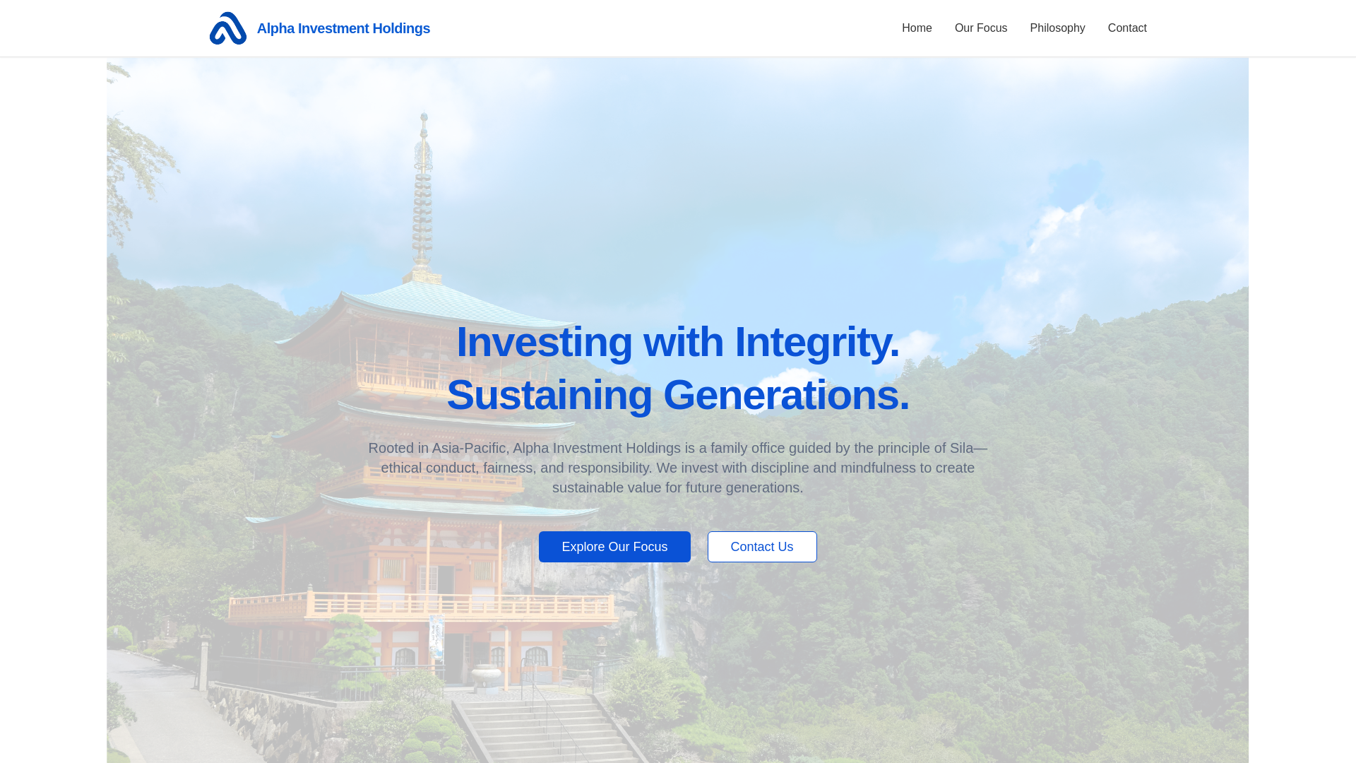 Alpha Investment Holdings - Investing with Integrity
