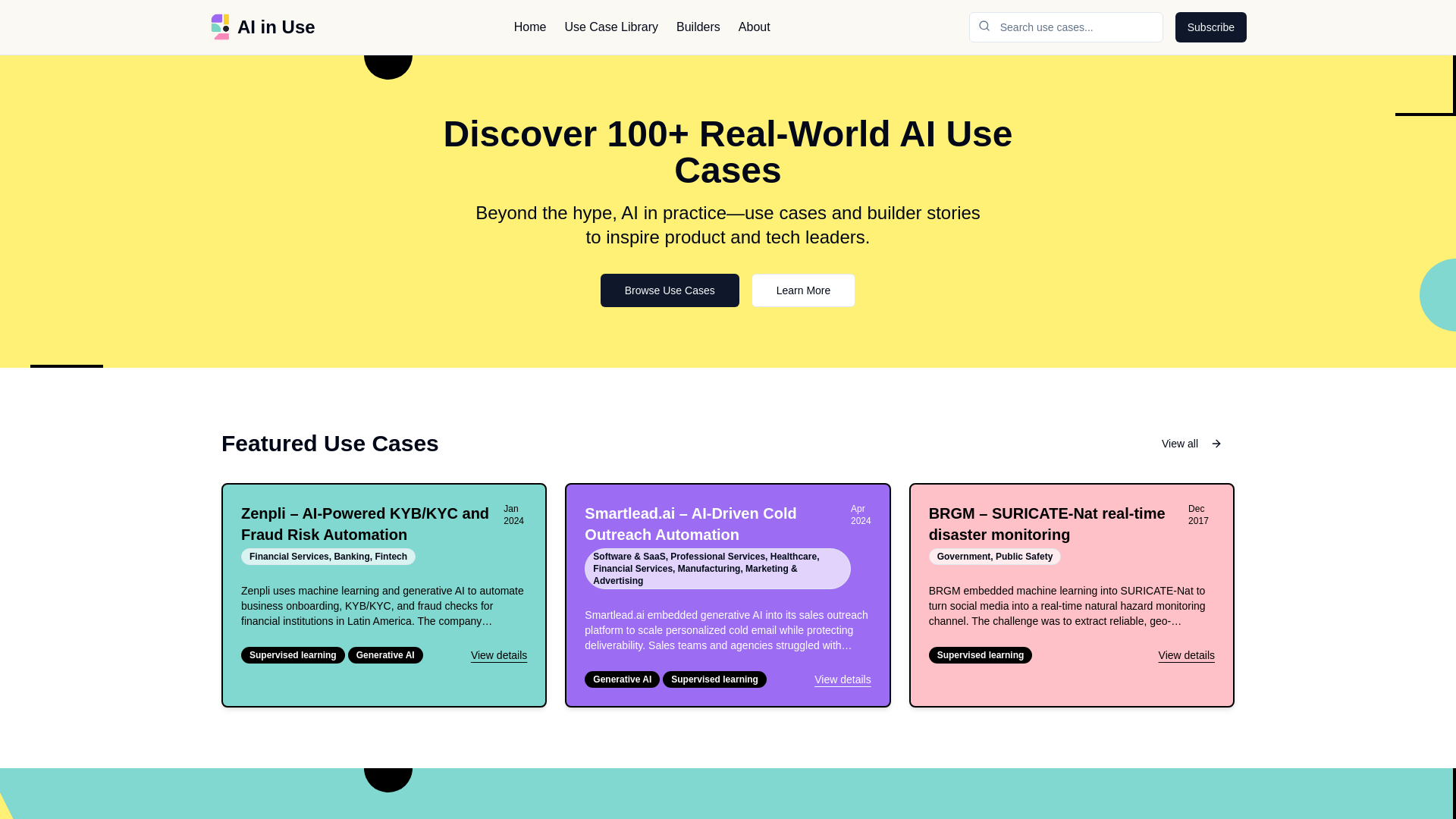 AI in Use | Real-World AI Applications & Use Cases Library