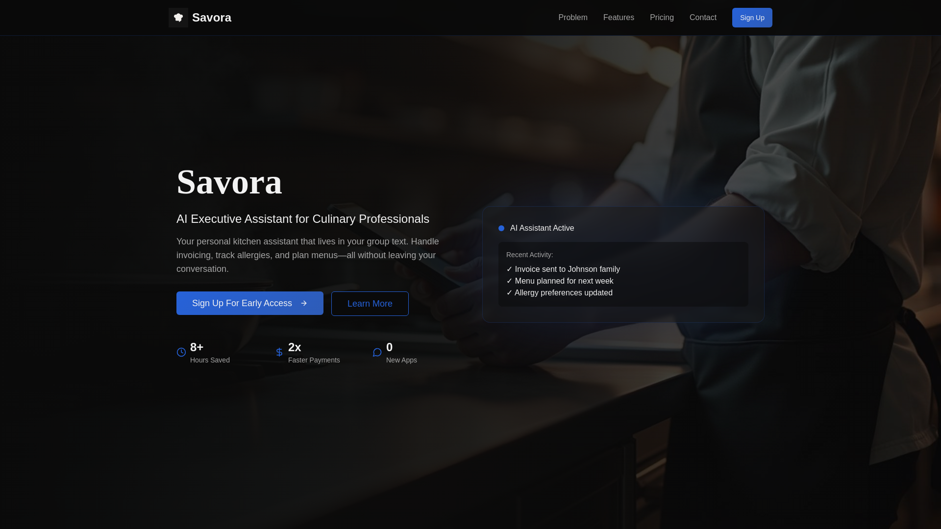 Savora - Built for Chefs, Not Office Workers