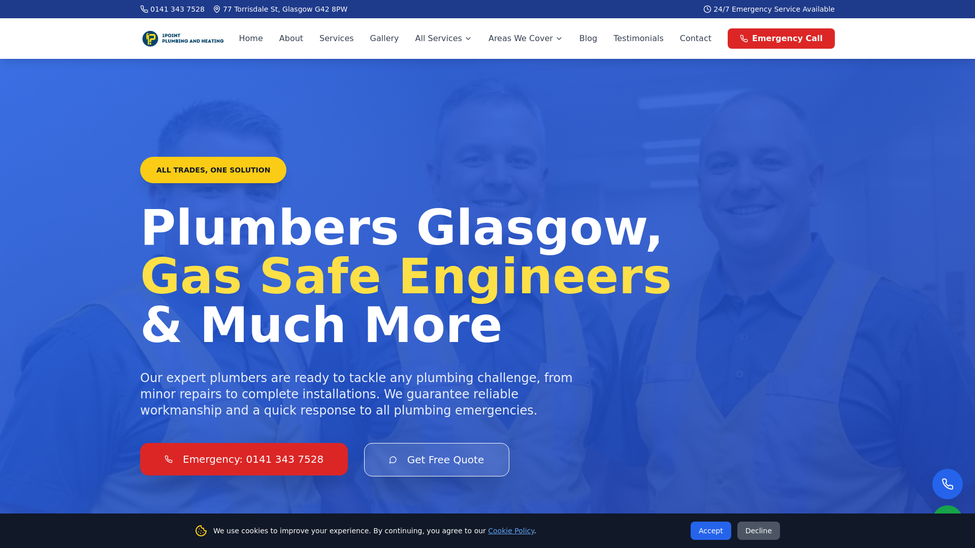 Glasgow Plumbers | 24/7 Emergency Plumbers & Gas Safe Engineers