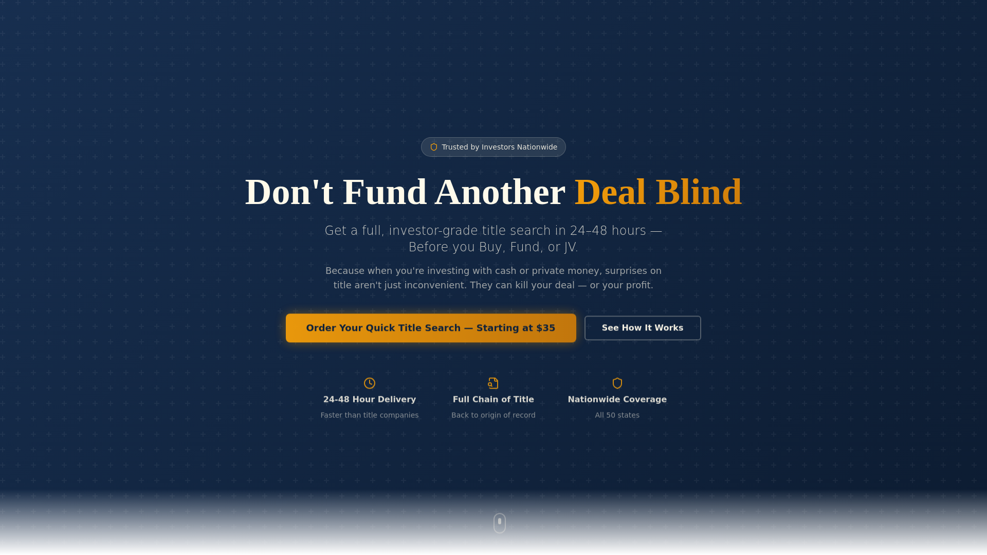 Quick Title Search™ — Full Investor Title Searches Fast