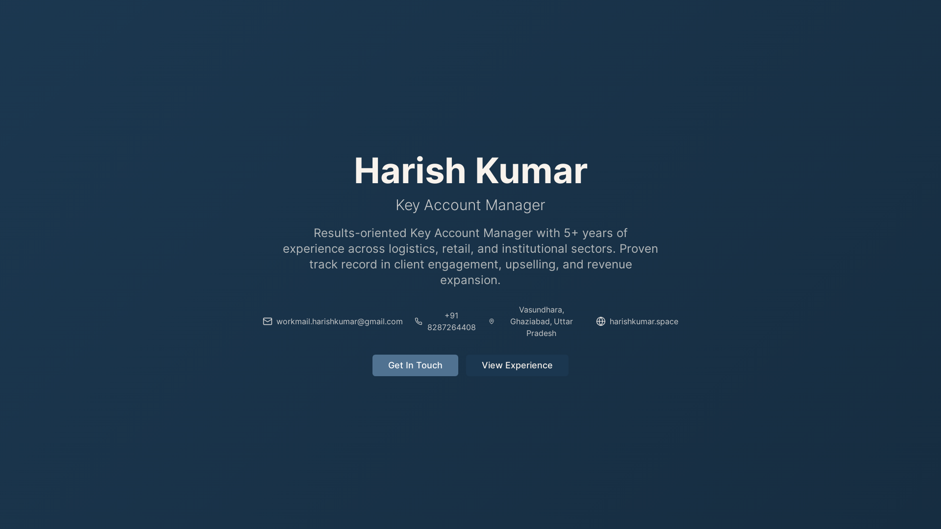 Harish Kumar - Key Account Manager