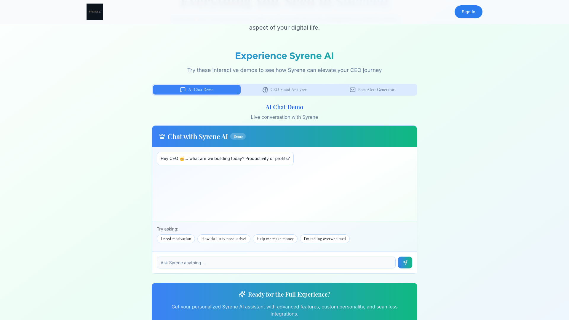 Syrene - Your boujee, bold, brilliant co-pilot