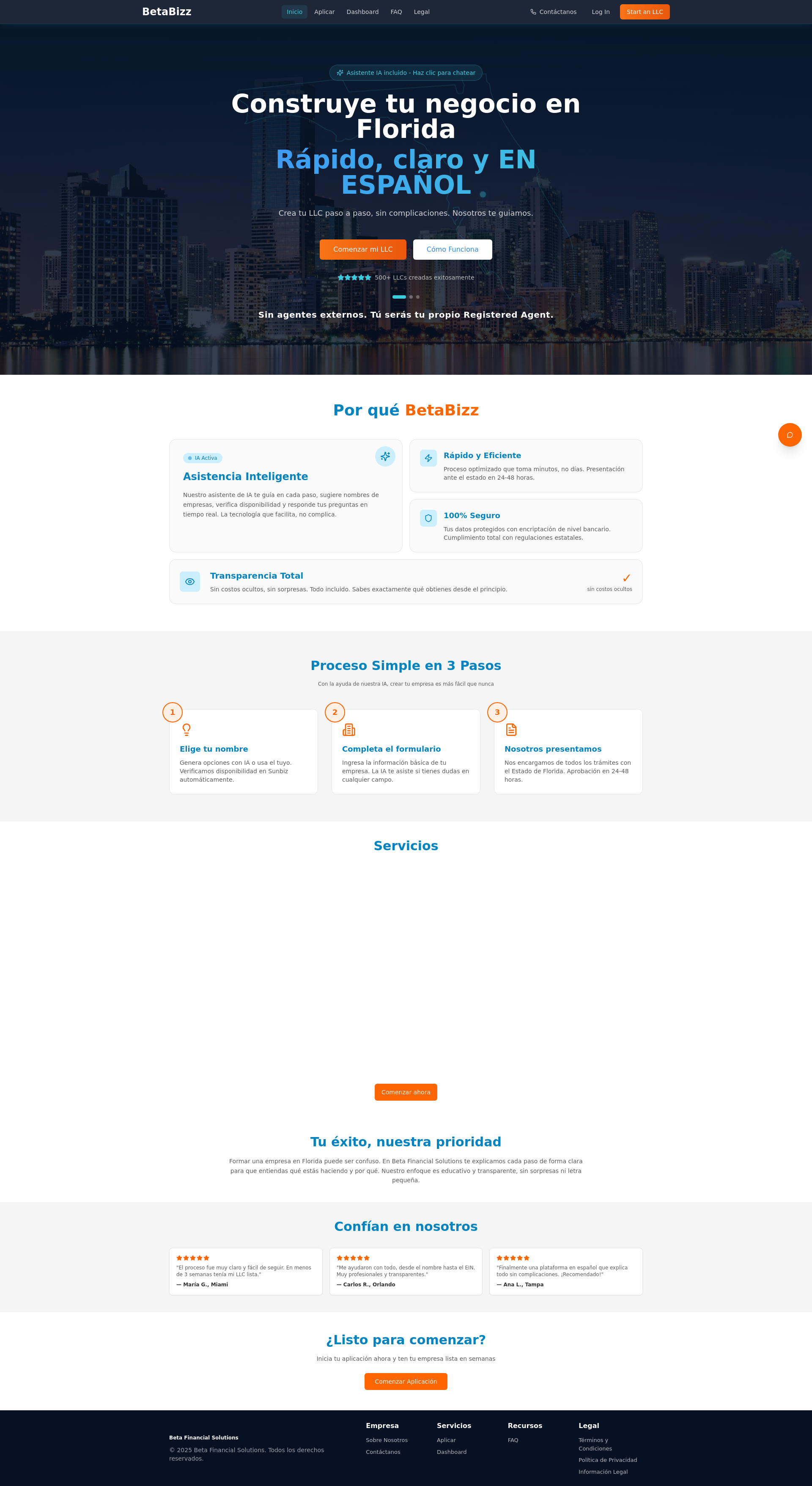 Beta Financial - Formación de LLC en Florida