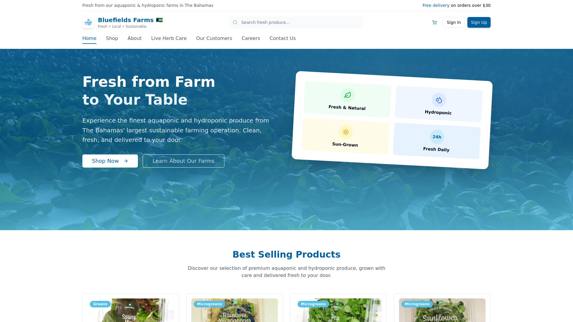 Bluefields Farms - Fresh Aquaponic & Hydroponic Produce in The Bahamas
