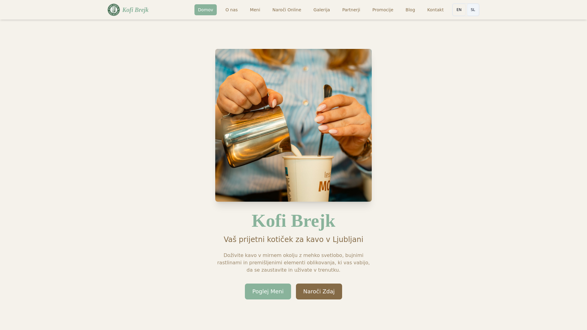 Kofi Brejk - Menu