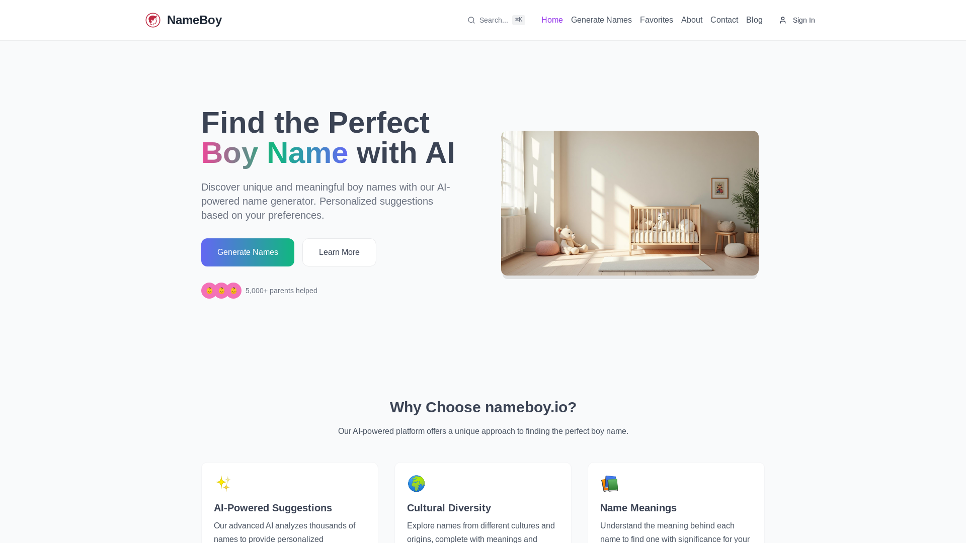 nameboy.io - AI-Powered Boy Name Generator