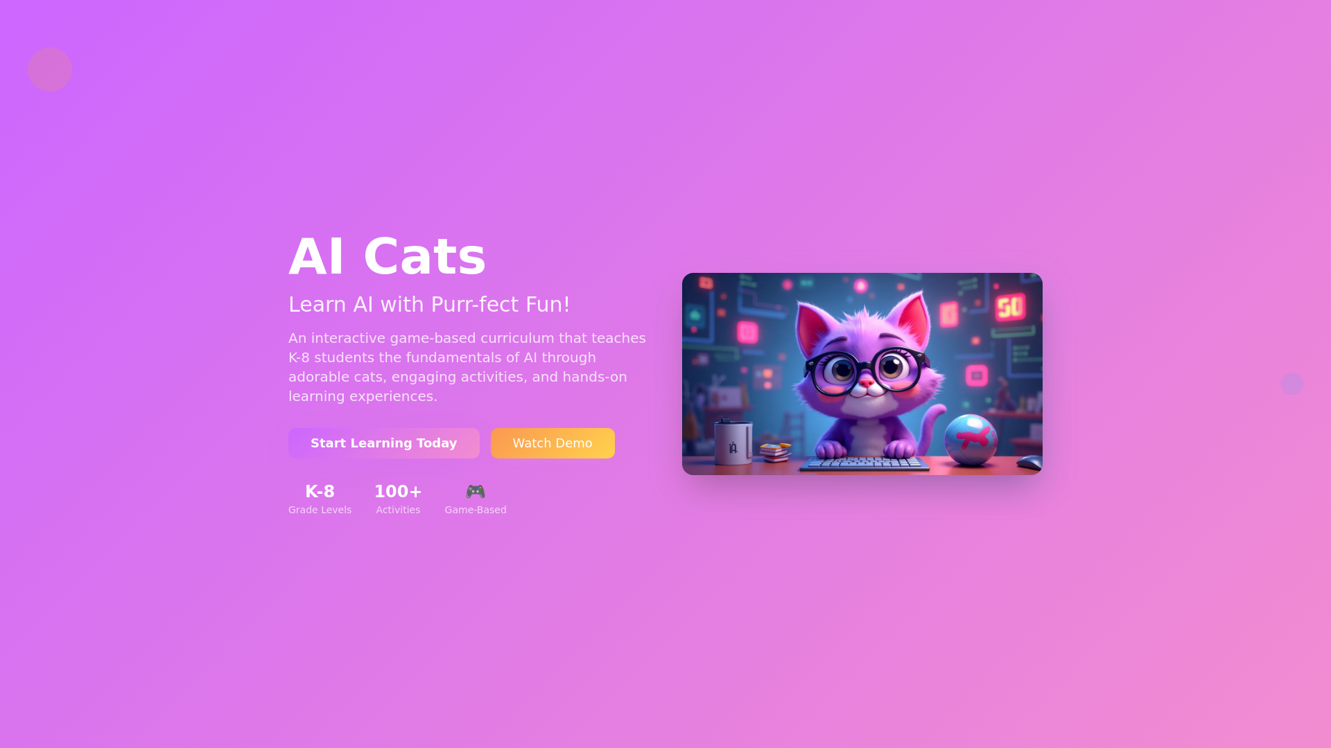 AI Cats - Learn AI with Purr-fect Fun | K-8 Interactive Curriculum
