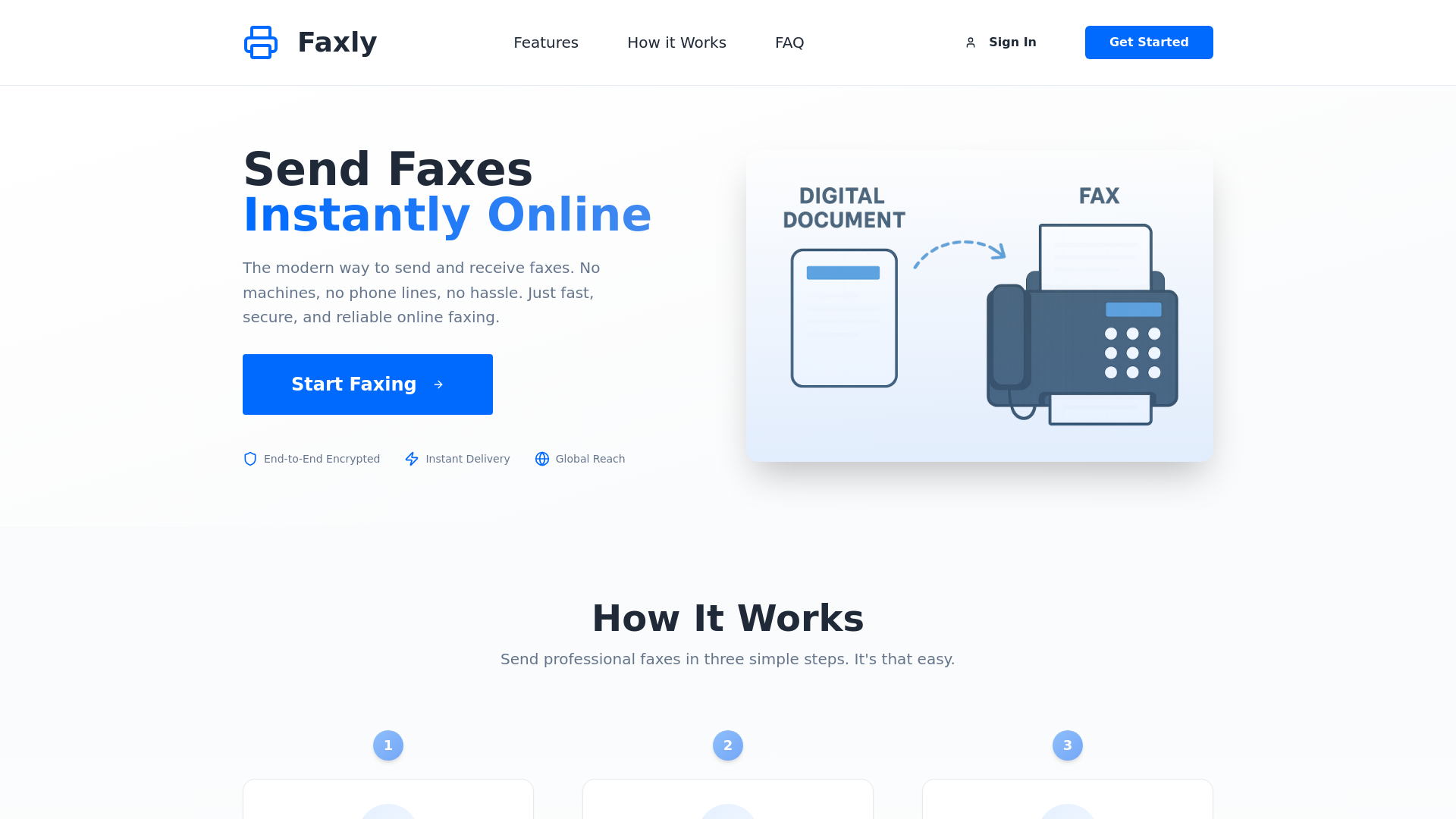 Faxly - Modern Online Fax Service