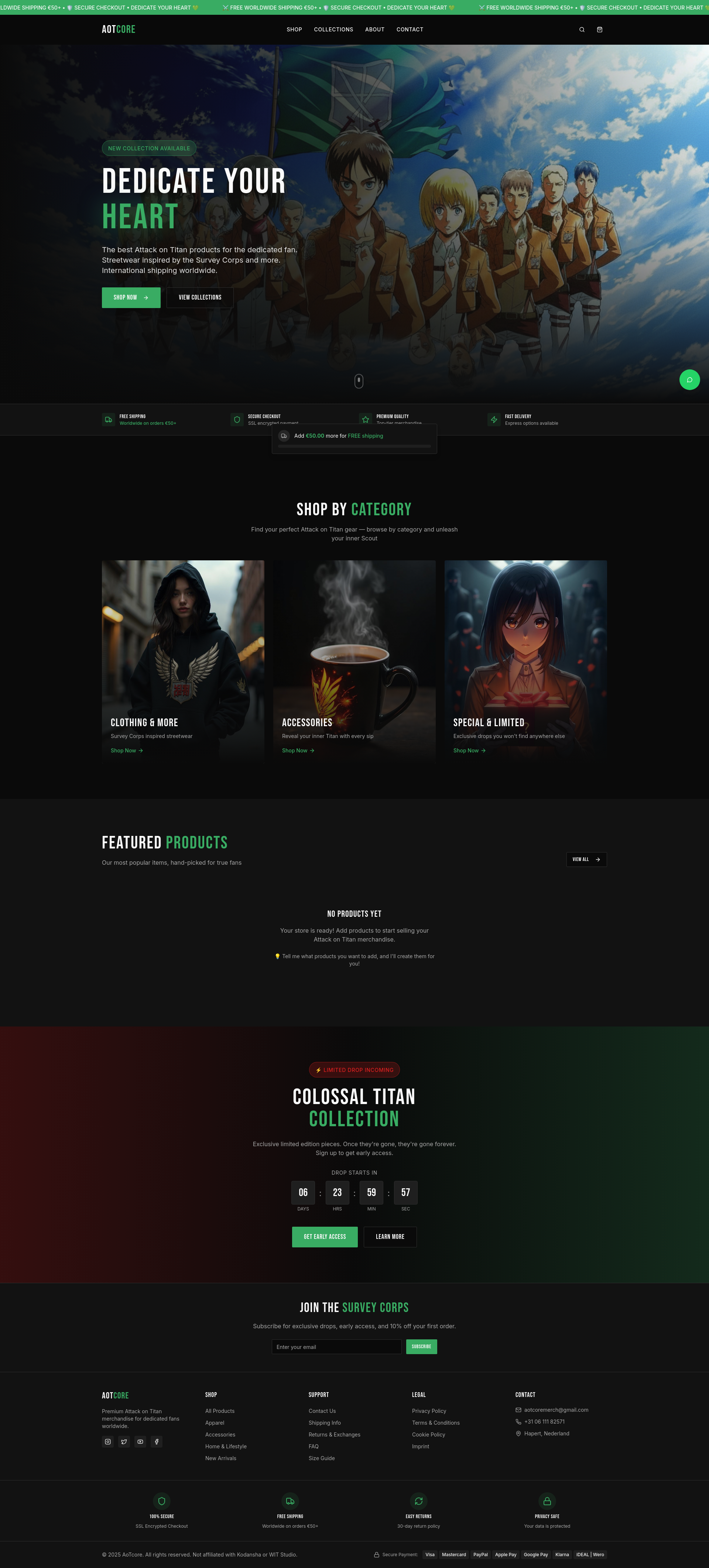 AoTcore | Premium Attack on Titan Merchandise
