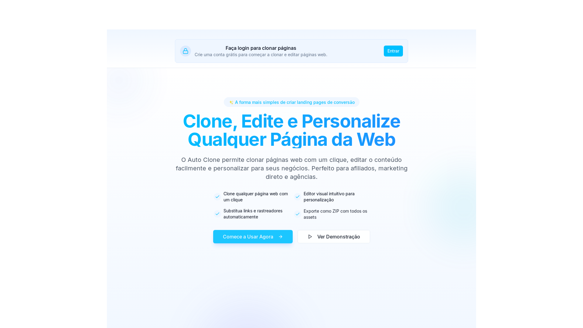 Auto Clone - Clone, Edite e Personalize Páginas Web