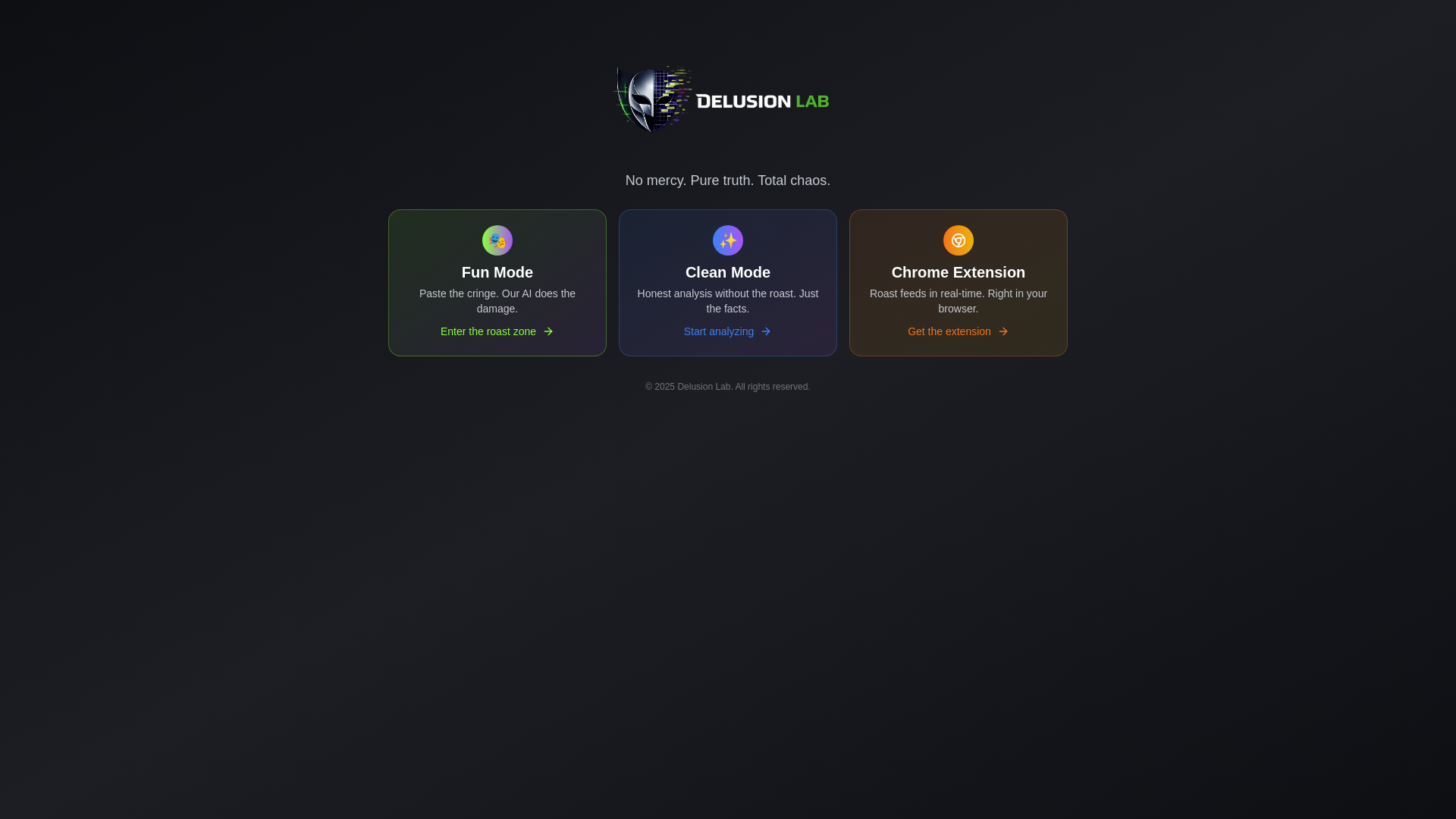 Delusion Lab - AI Roasting & Reality Check