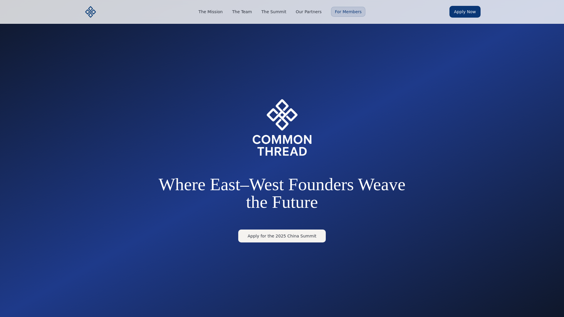 Common Thread - Where East-West Founders Weave the Future