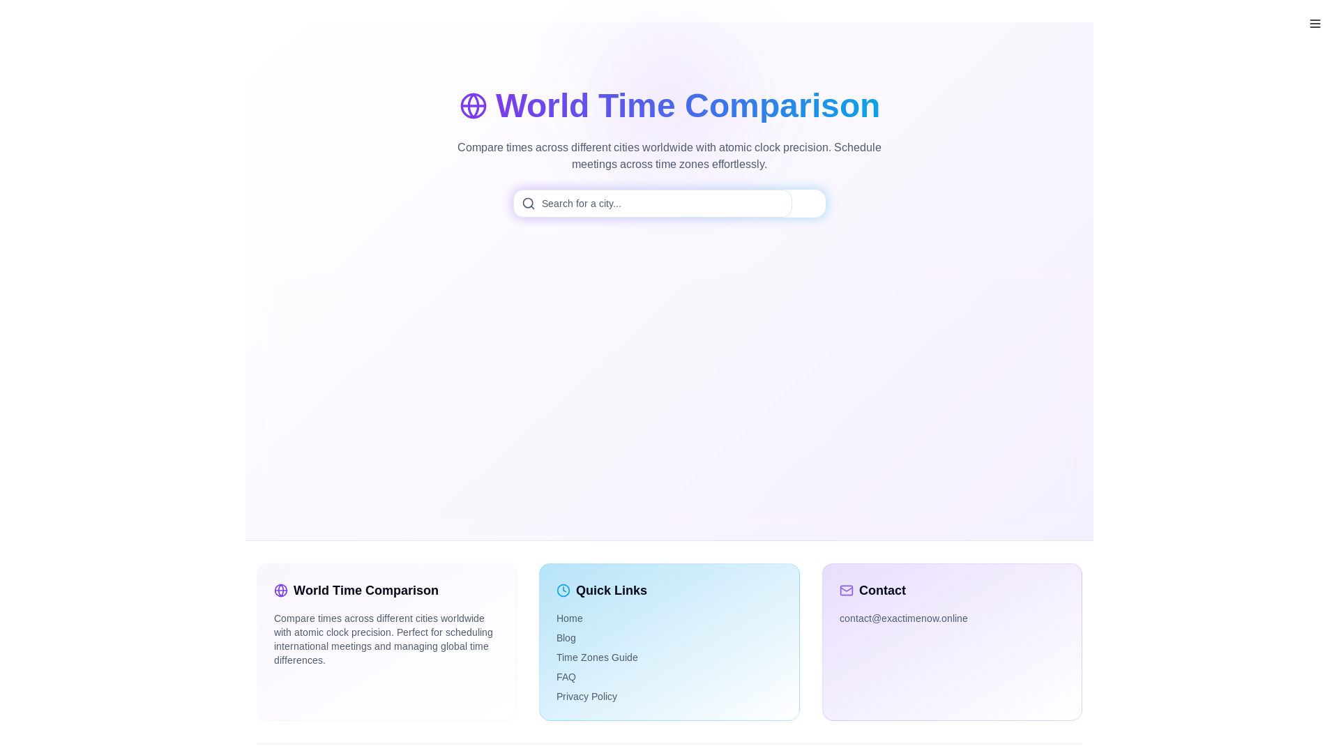 World Time Comparison