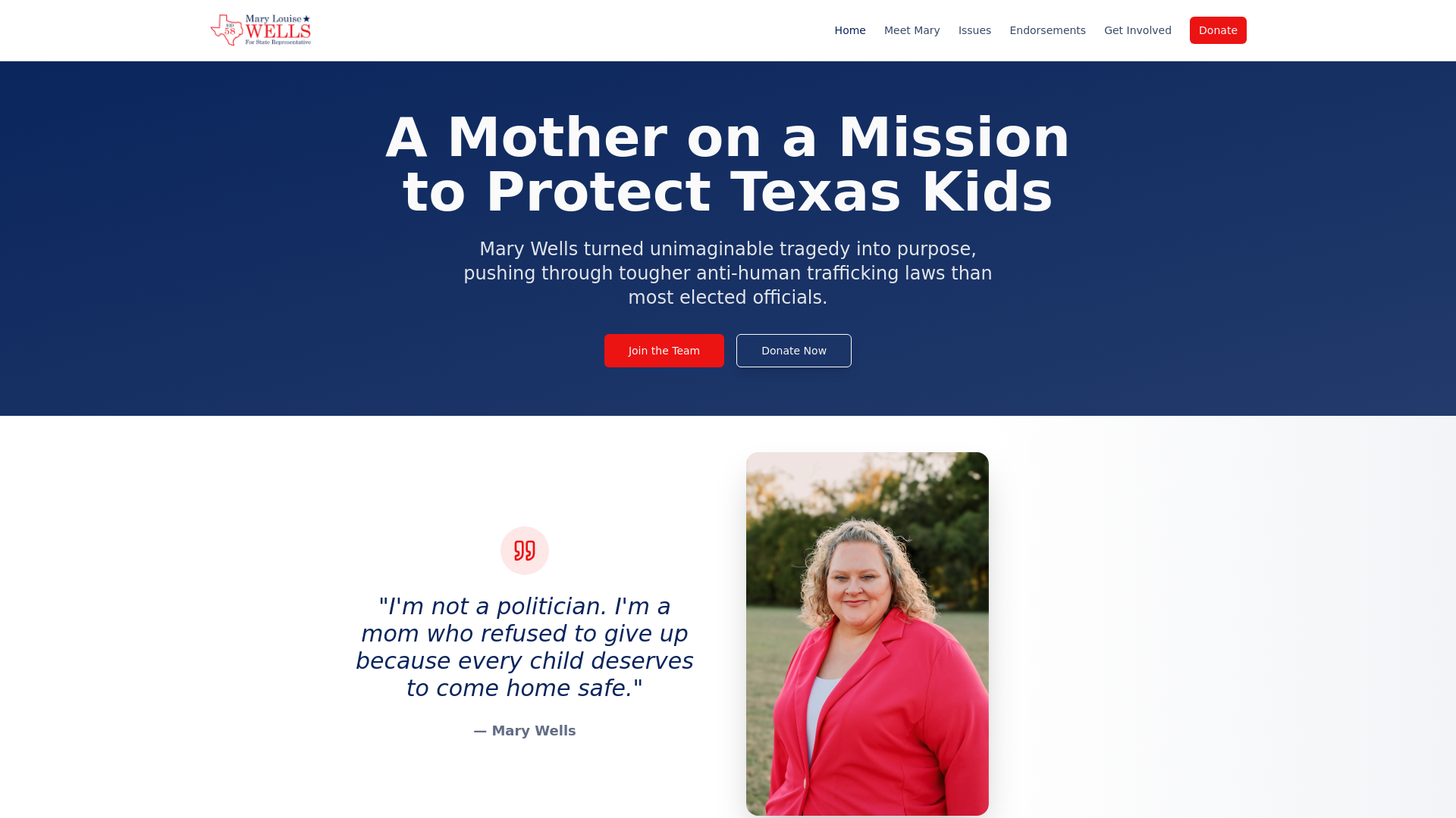 Mary Wells for Texas State Representative | A Mother on a Mission