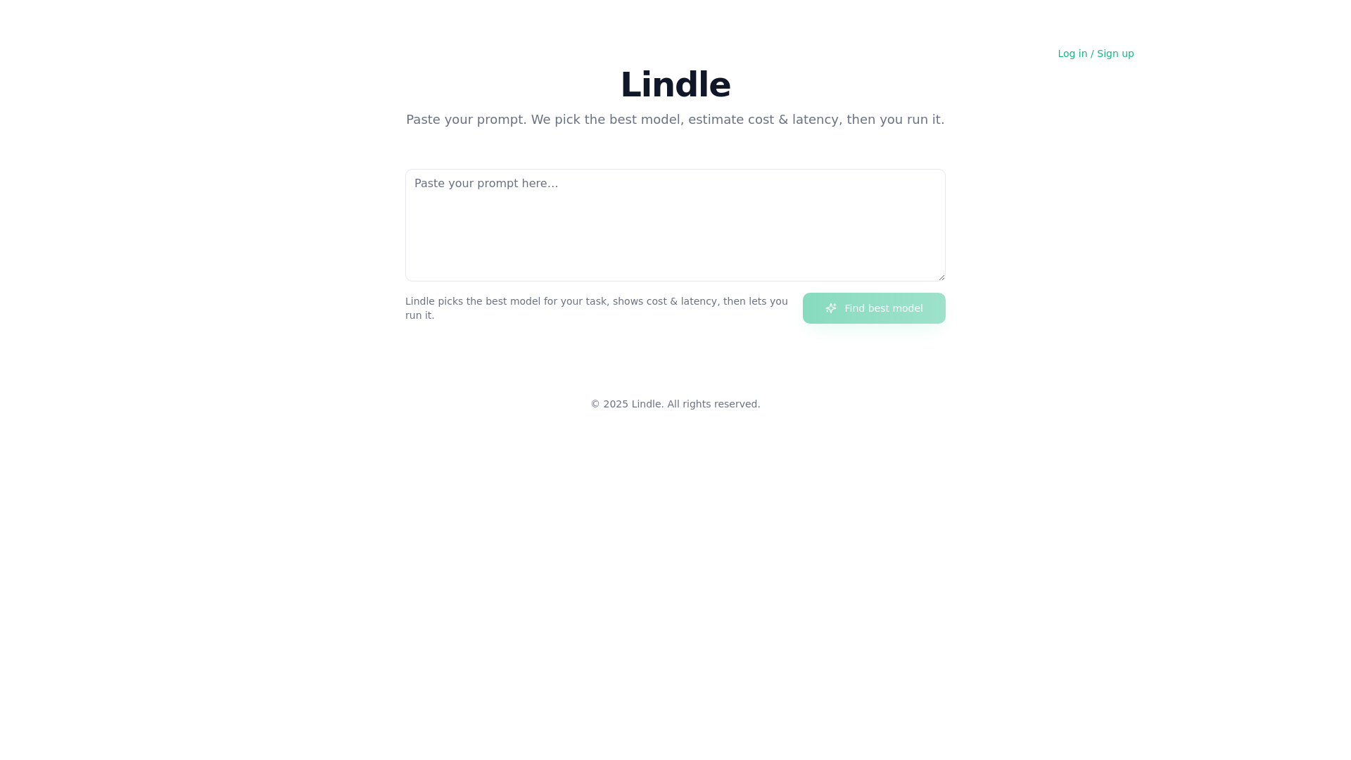 Lindle – pick the right LLM fast