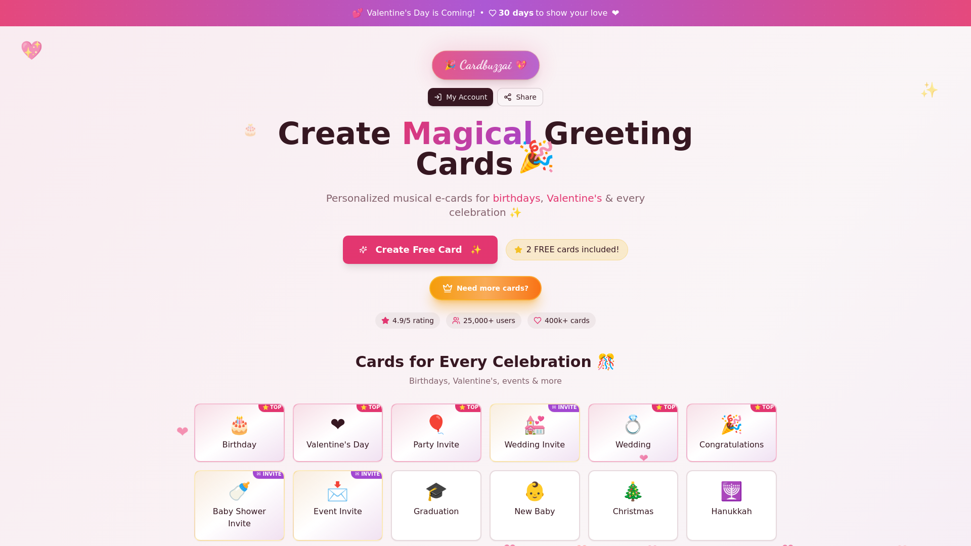 Cardbuzzai | Personalized E-Cards with AI Music