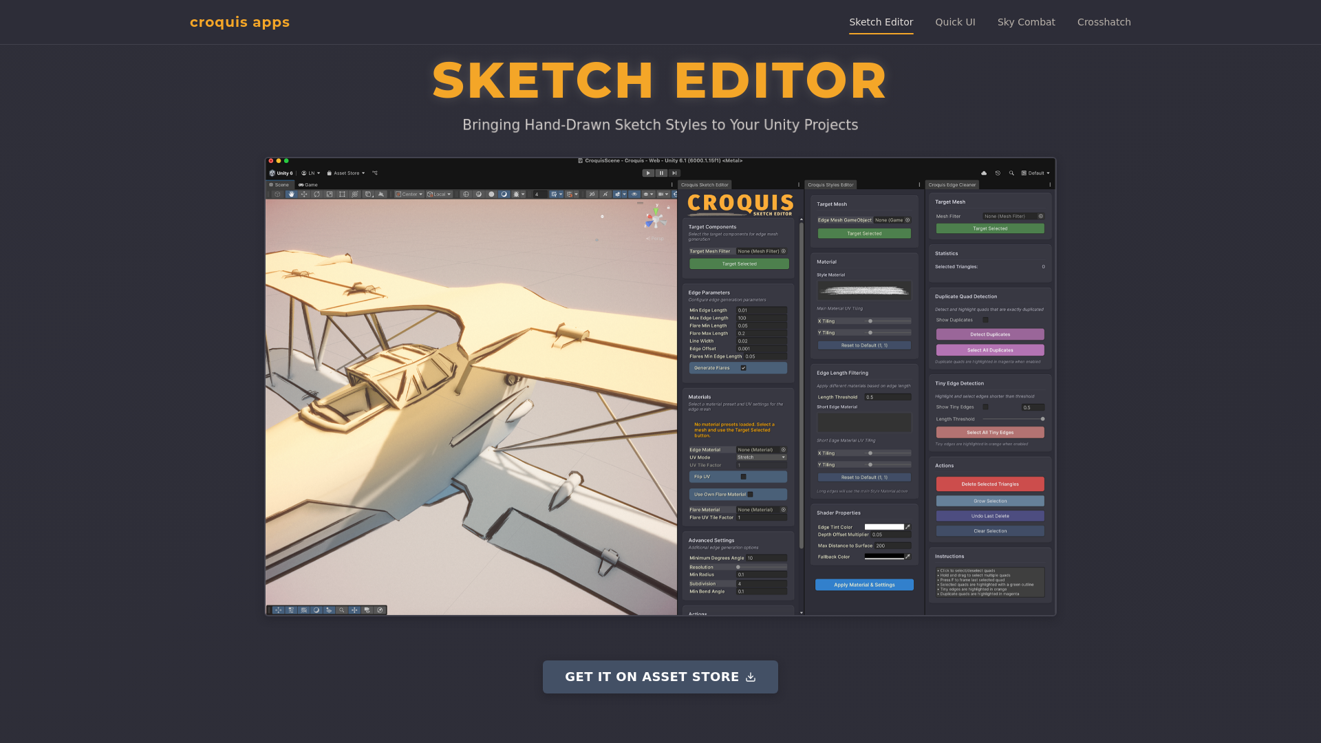 Unity Croquis Editor - Hand-Drawn Sketch Styles for Unity