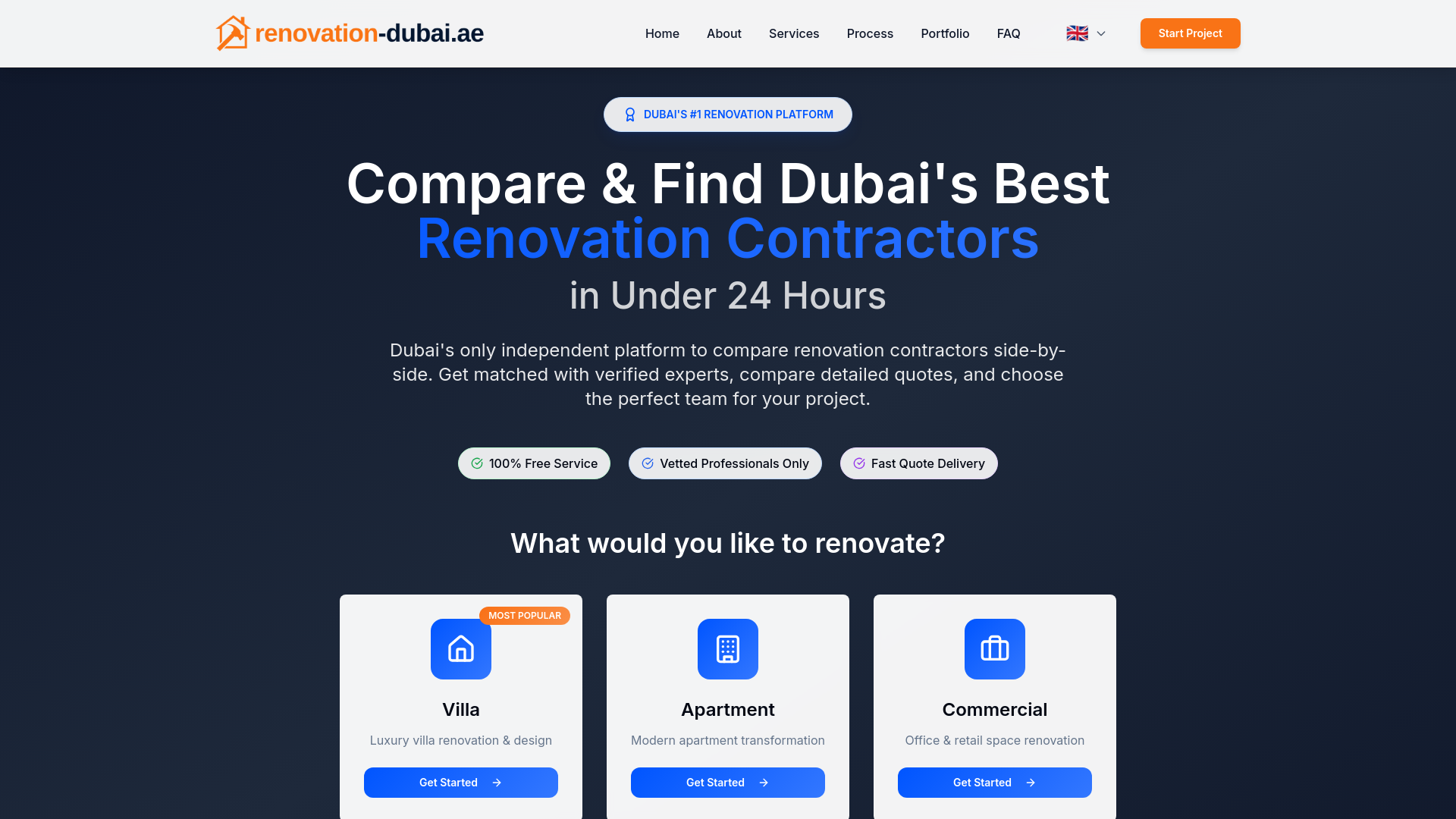Compare Renovation Contractors Dubai | Find & Match Best Renovation Companies UAE