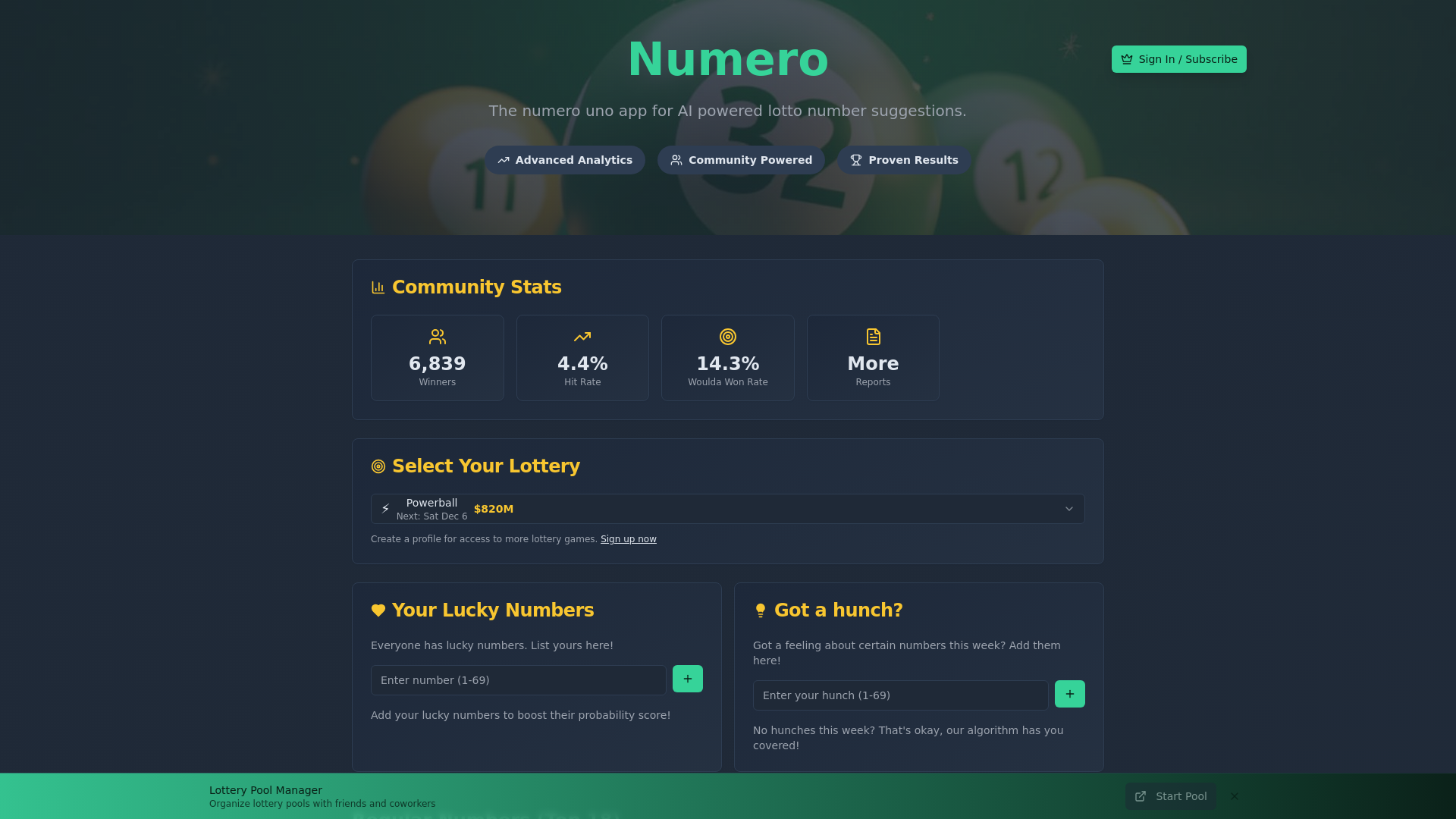 Numero - Smart Lottery Number Predictions