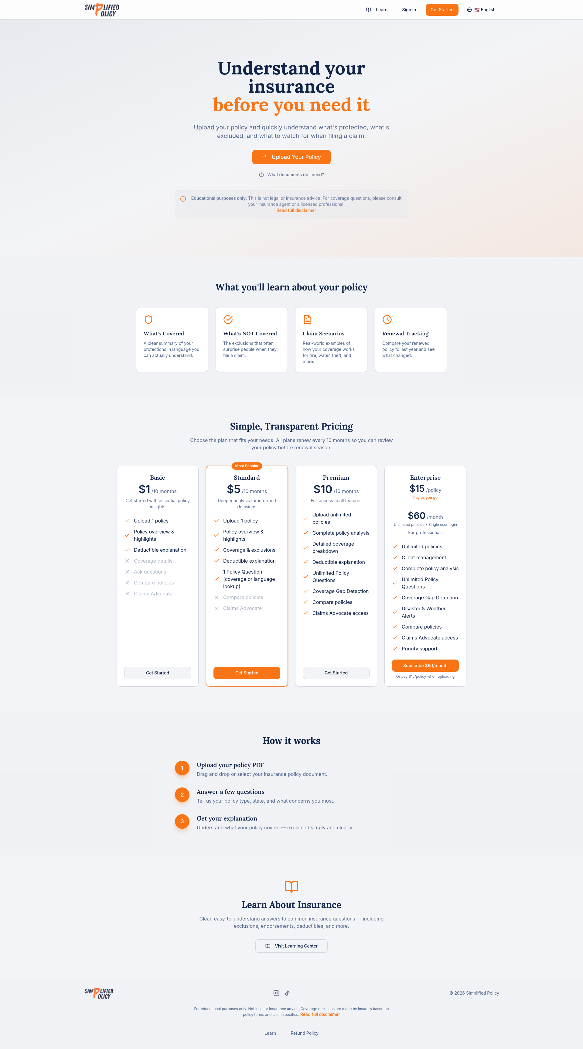 Simplified Policy - Understand Your Insurance
