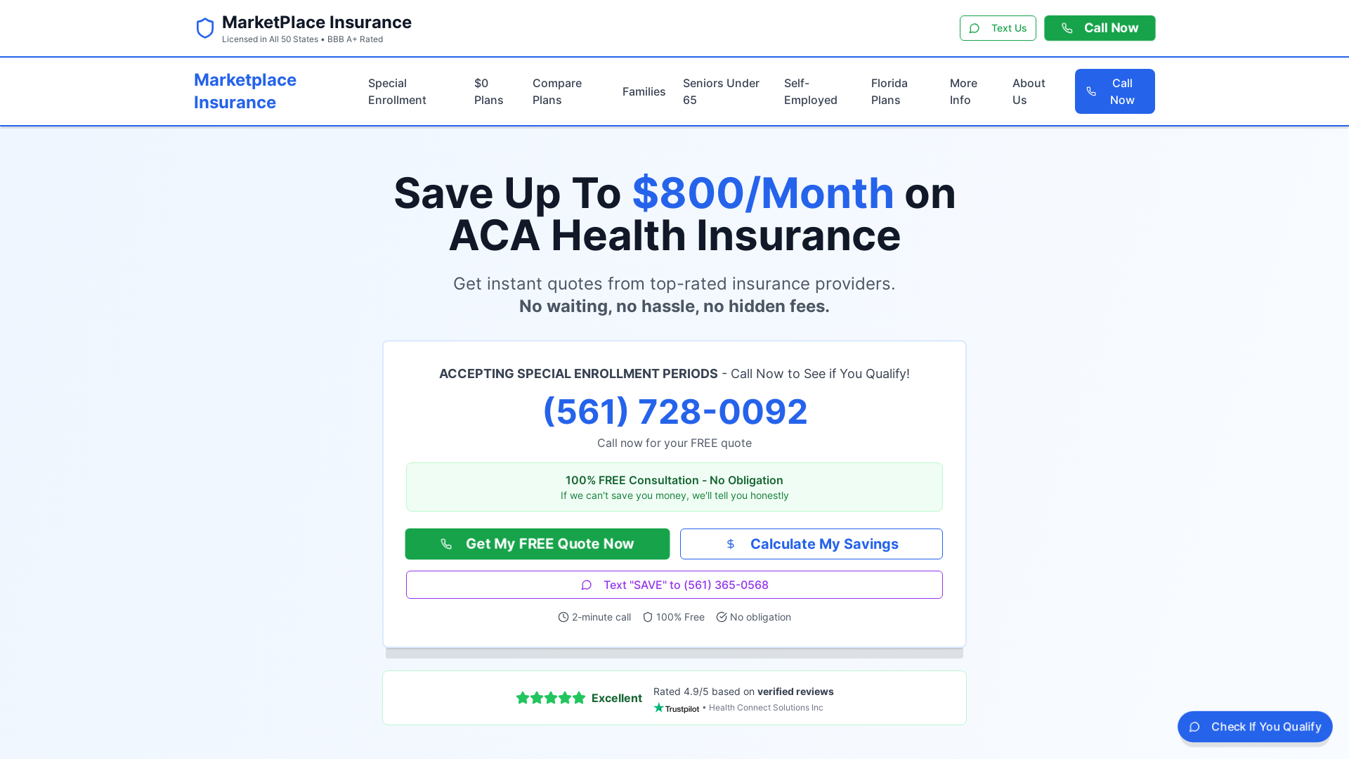 Marketplace Insurance | ACA Health Plans & $0 Premium Help