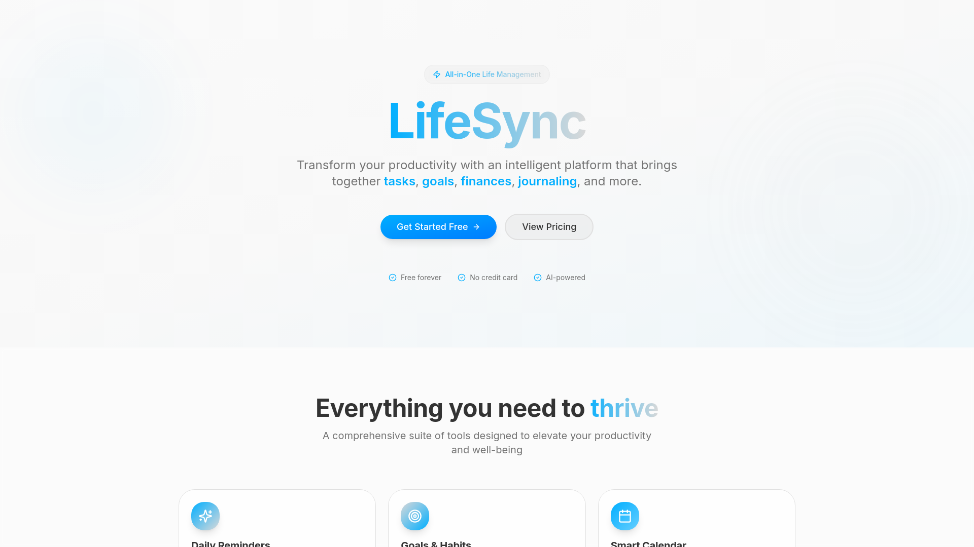 LifeSync - Your Personal Productivity Hub