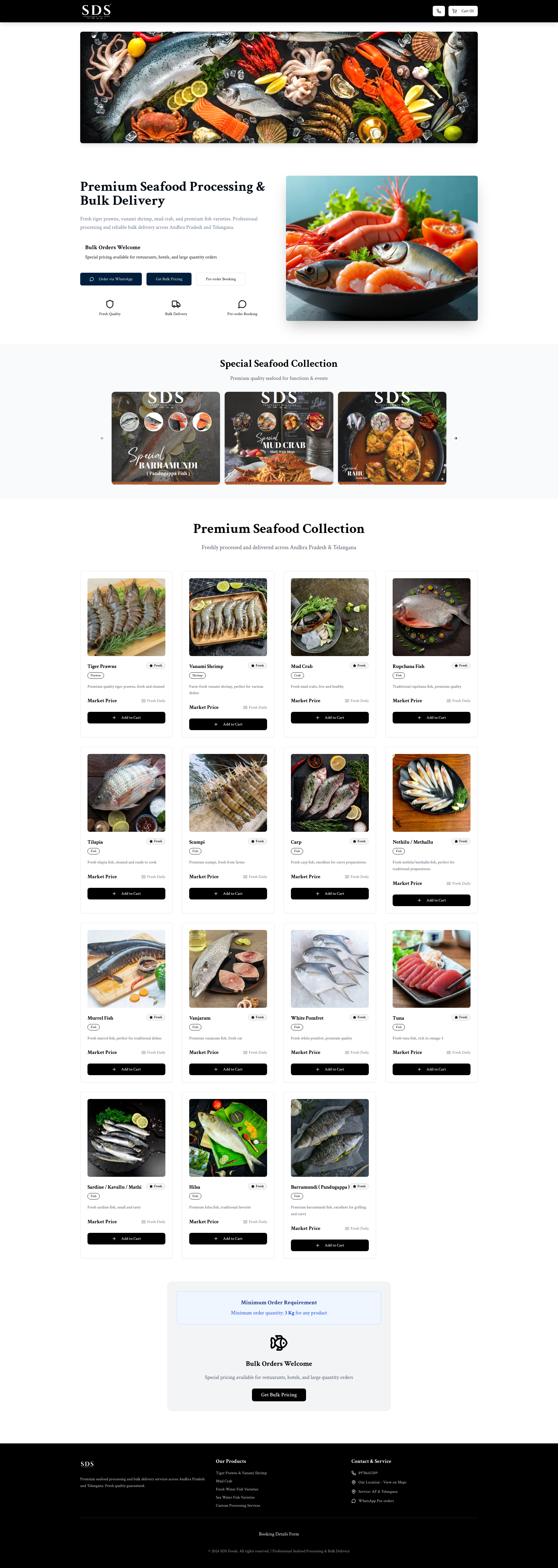 SDS Foods - Premium Seafood Processing & Bulk Delivery | AP & Telangana