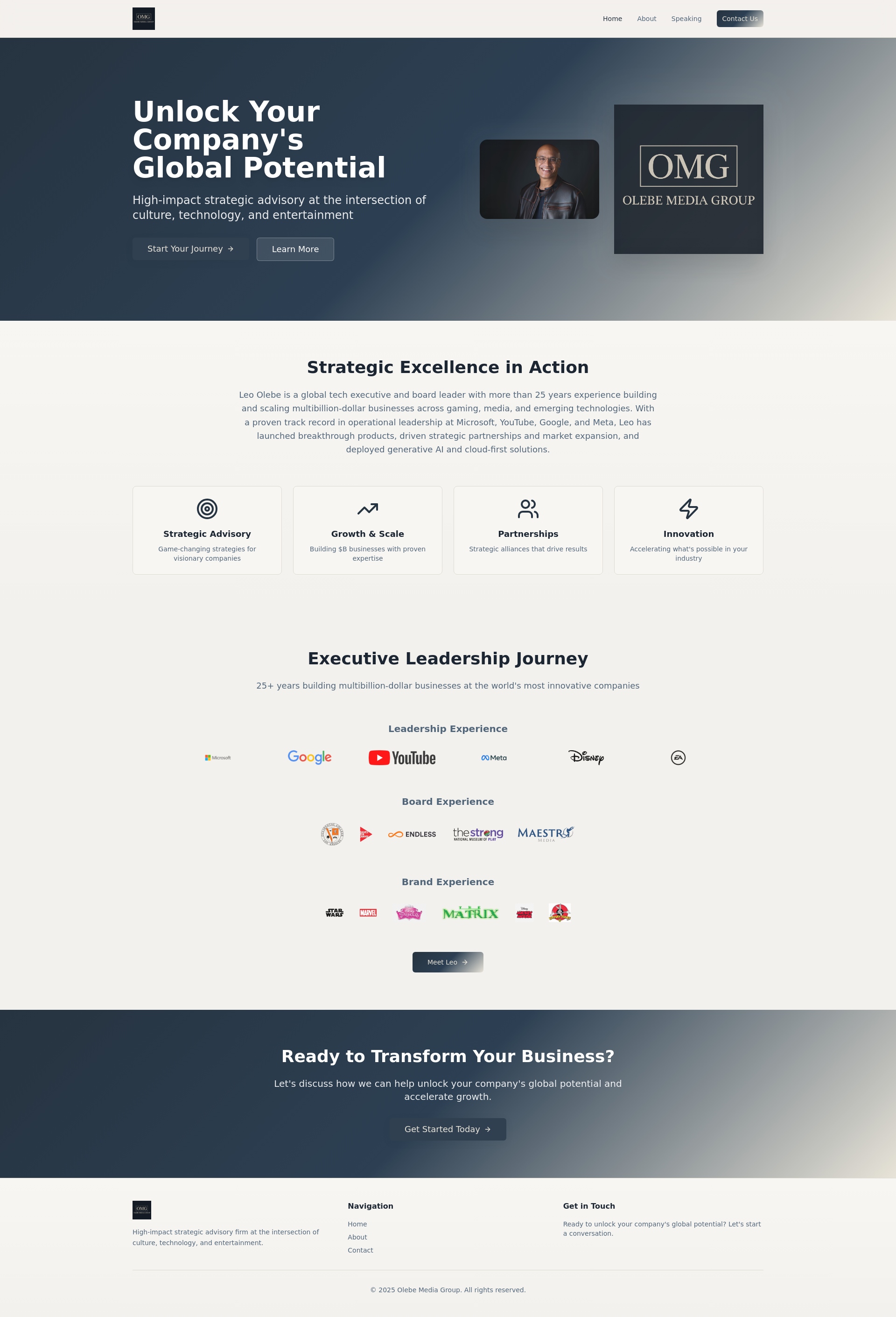 Olebe Media Group - Strategic Advisory for Tech & Entertainment