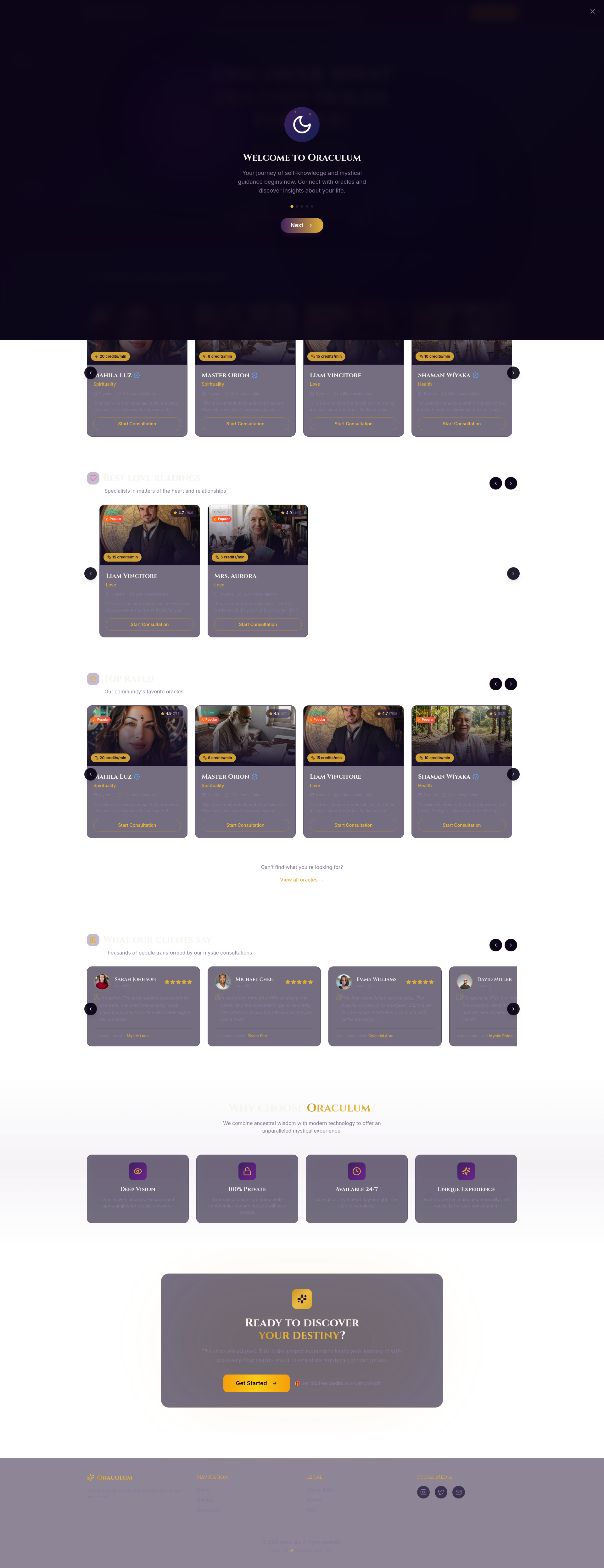 Oraculum - Oráculos | Tarot, Astrologia e Vidência Online