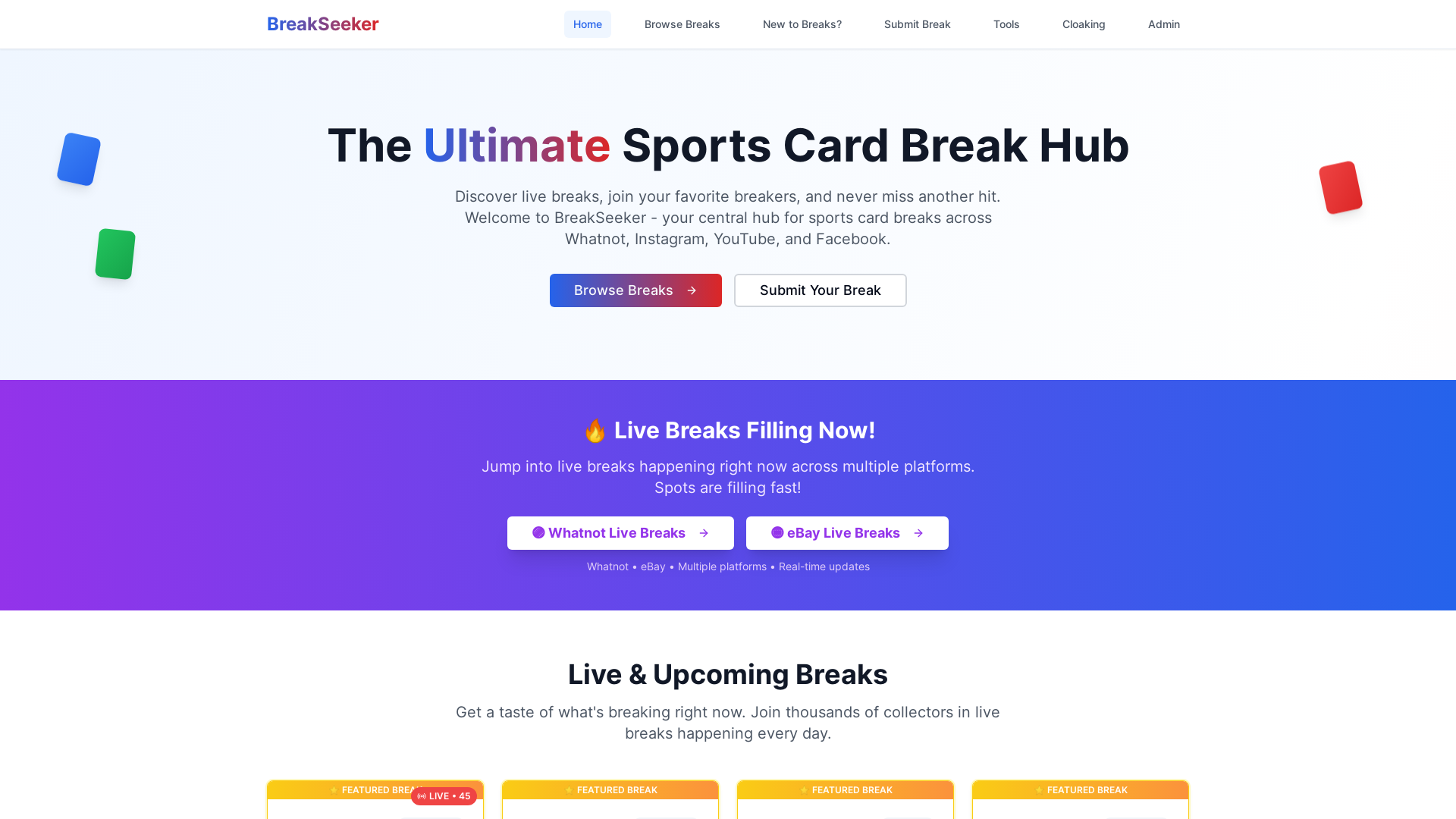 BreakSeeker - Find Live Sports Card Breaks | Baseball, Basketball ...